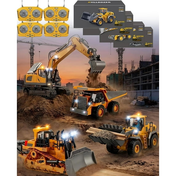 Construction Rc Set of 4, Rc Excavator for Adults, Command The Site ...