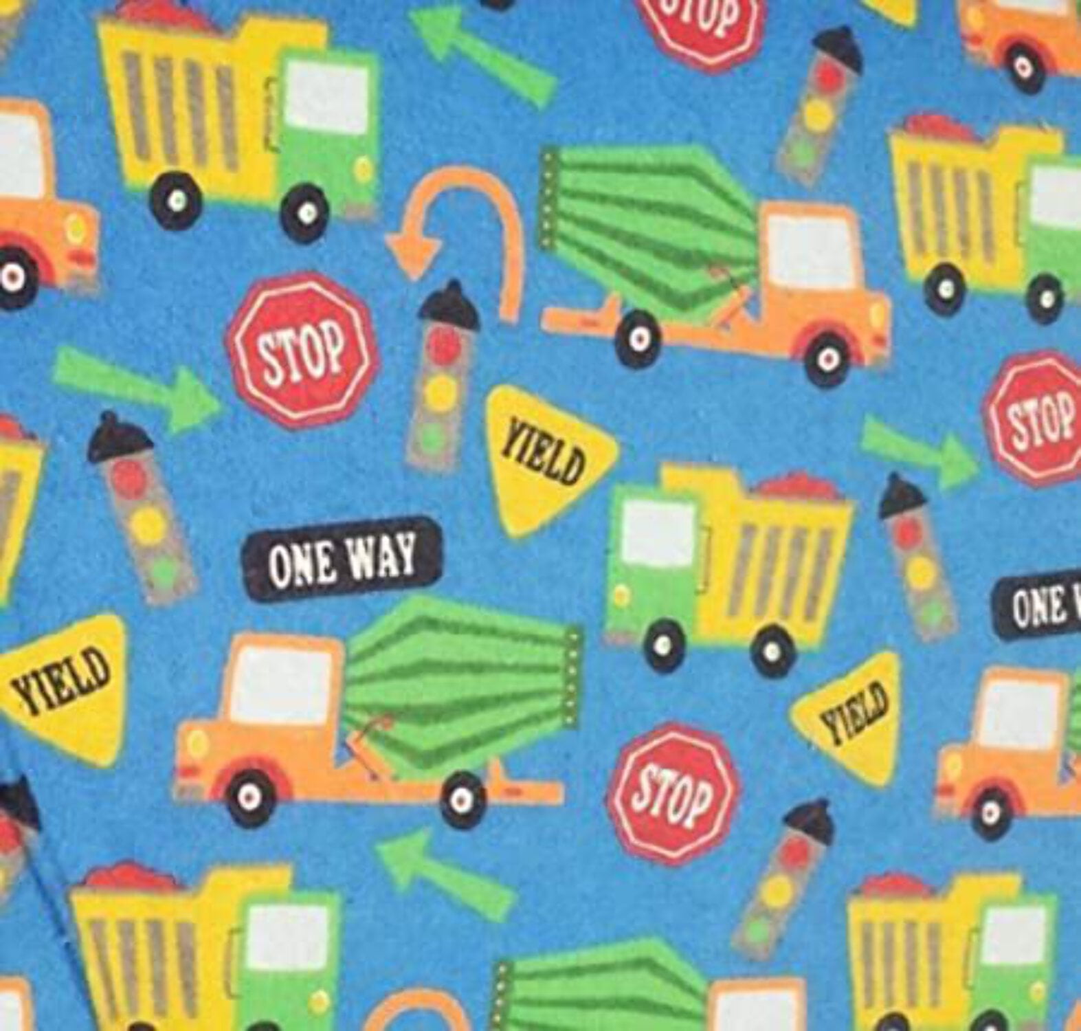 Construction Road Work Signs Flannel Fabric - Walmart.com