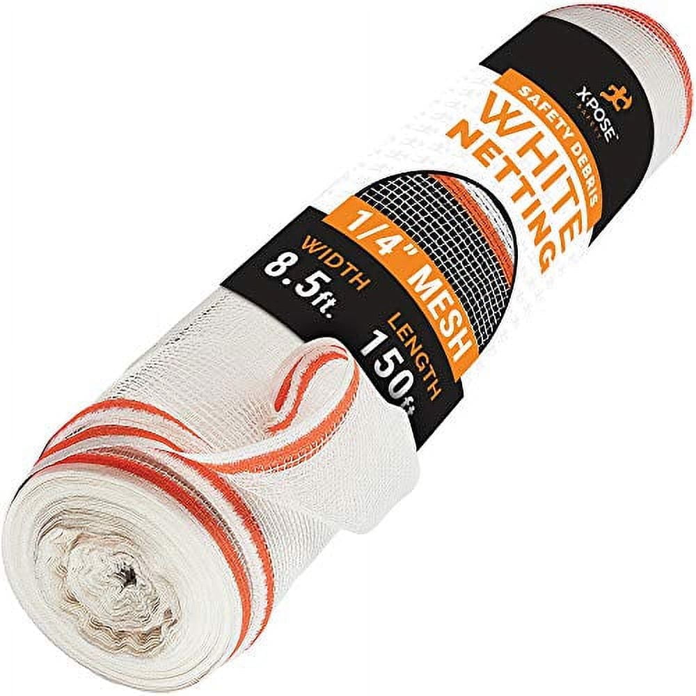 Construction Safety Debris Netting - 8.5 Ft x 150 ft , 1/4 in - White ...