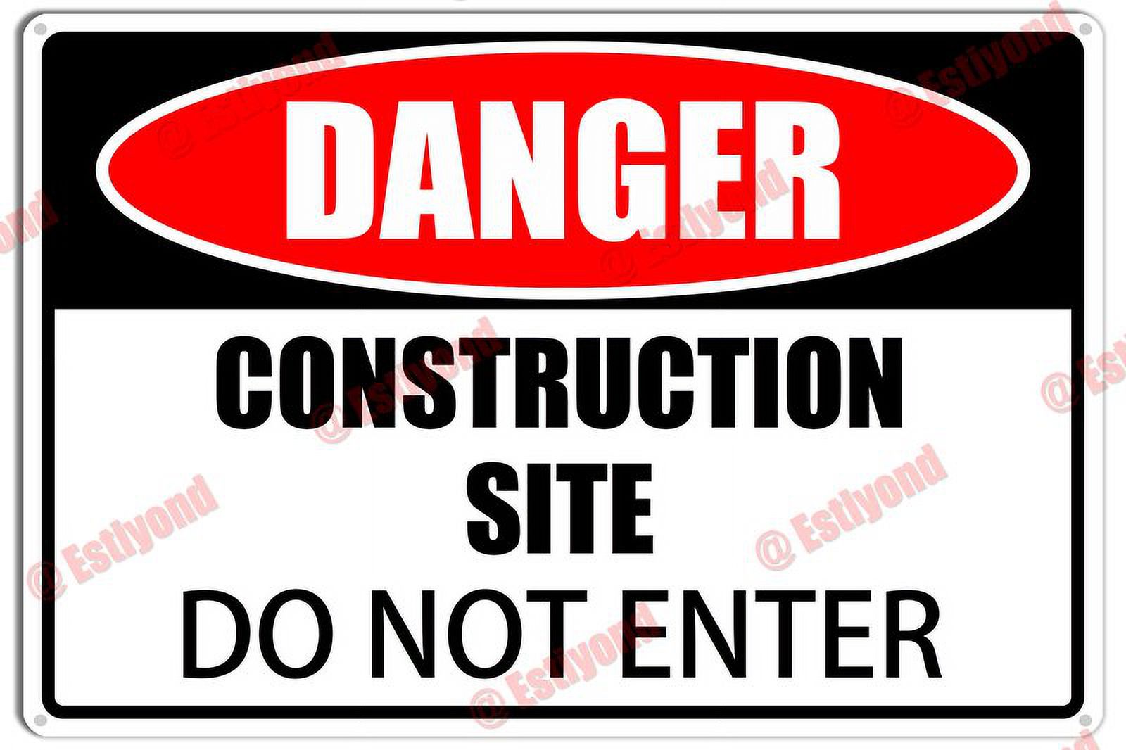 Construction Site Do Not Enter Caution Warning Notice Aluminum Metal ...