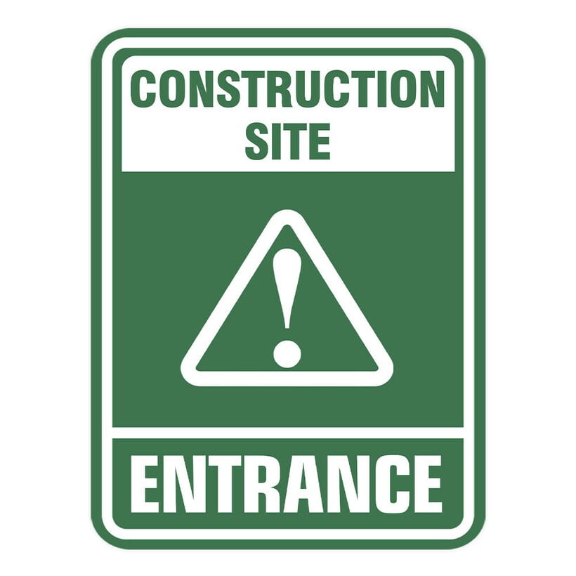 Construction Site Entrance Wall or Door Sign Health And Safety Signage ...