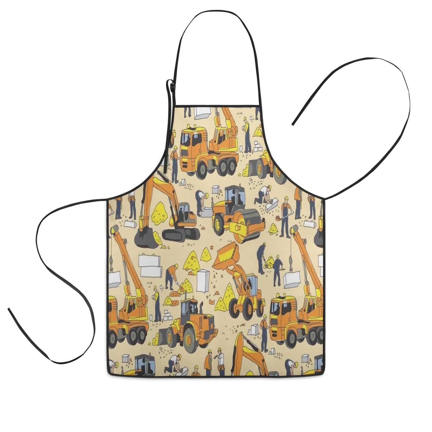 Construction Site Pattern Kids Aprons for Girls and Boys,Adjustable ...