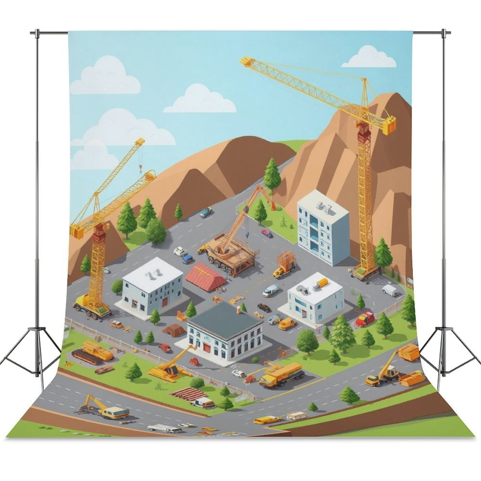 Construction Site Progress Party Backdrop Birthday Decoration ...