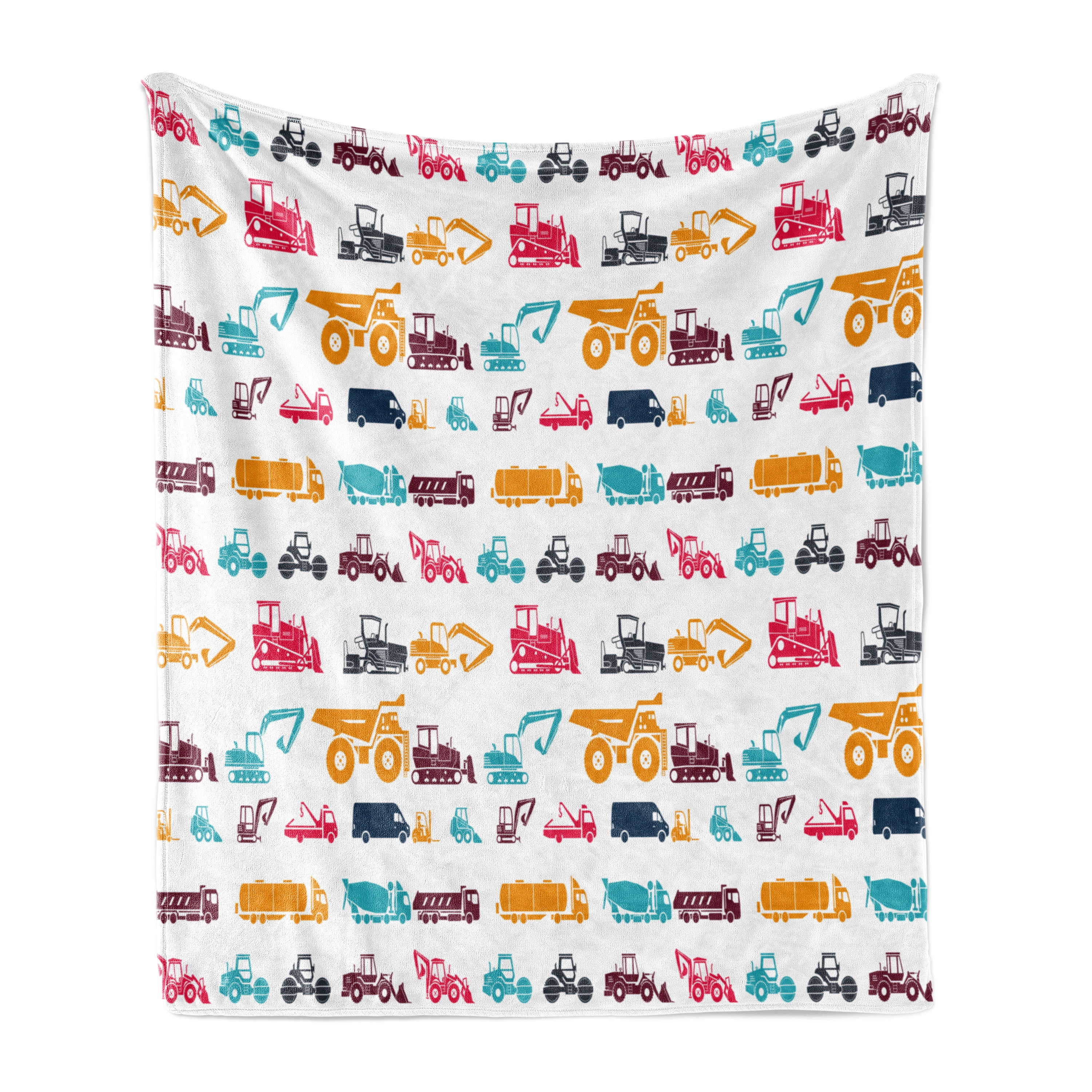 Construction Soft Flannel Fleece Blanket, Heavy Trucks and Vehicles ...