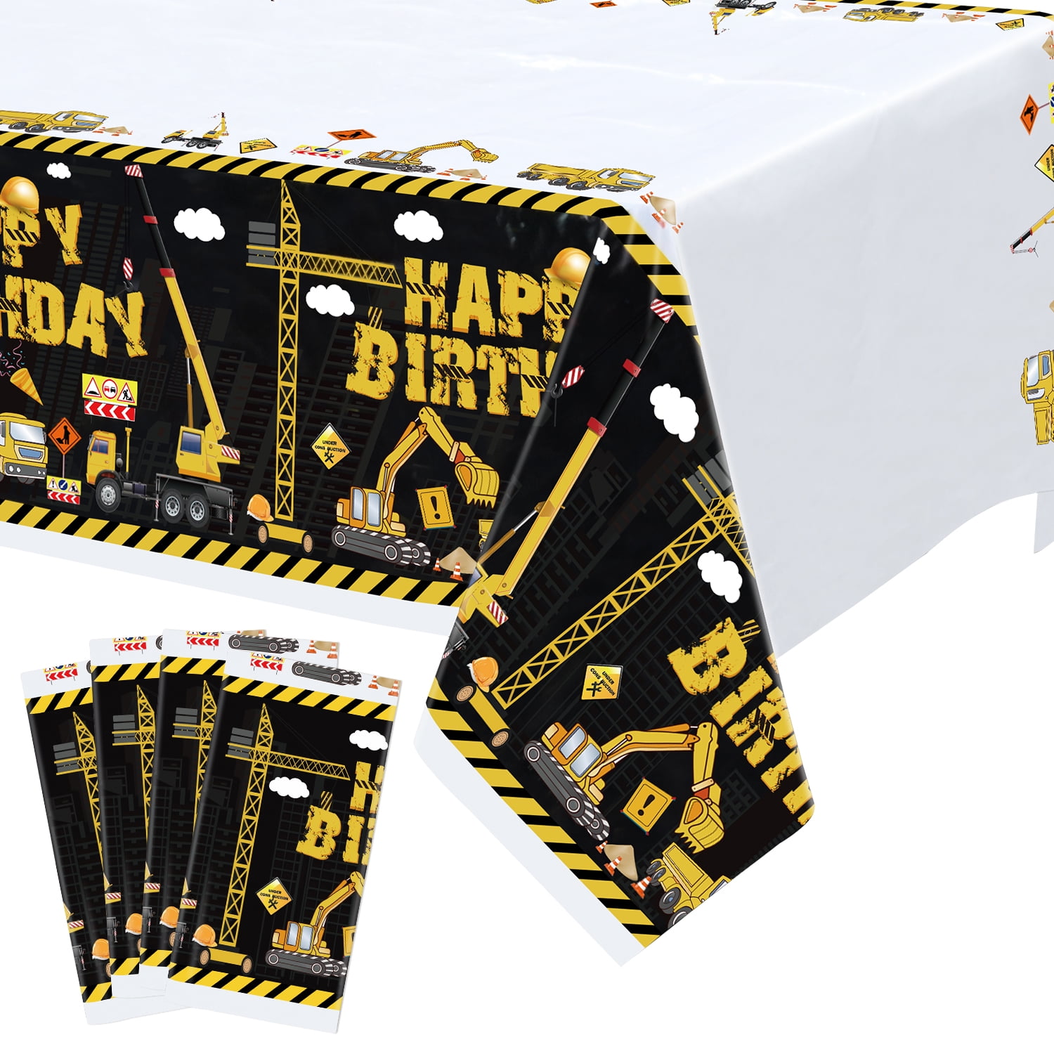Construction Table Covers - 86''x 51'' Construction Elements Printed ...