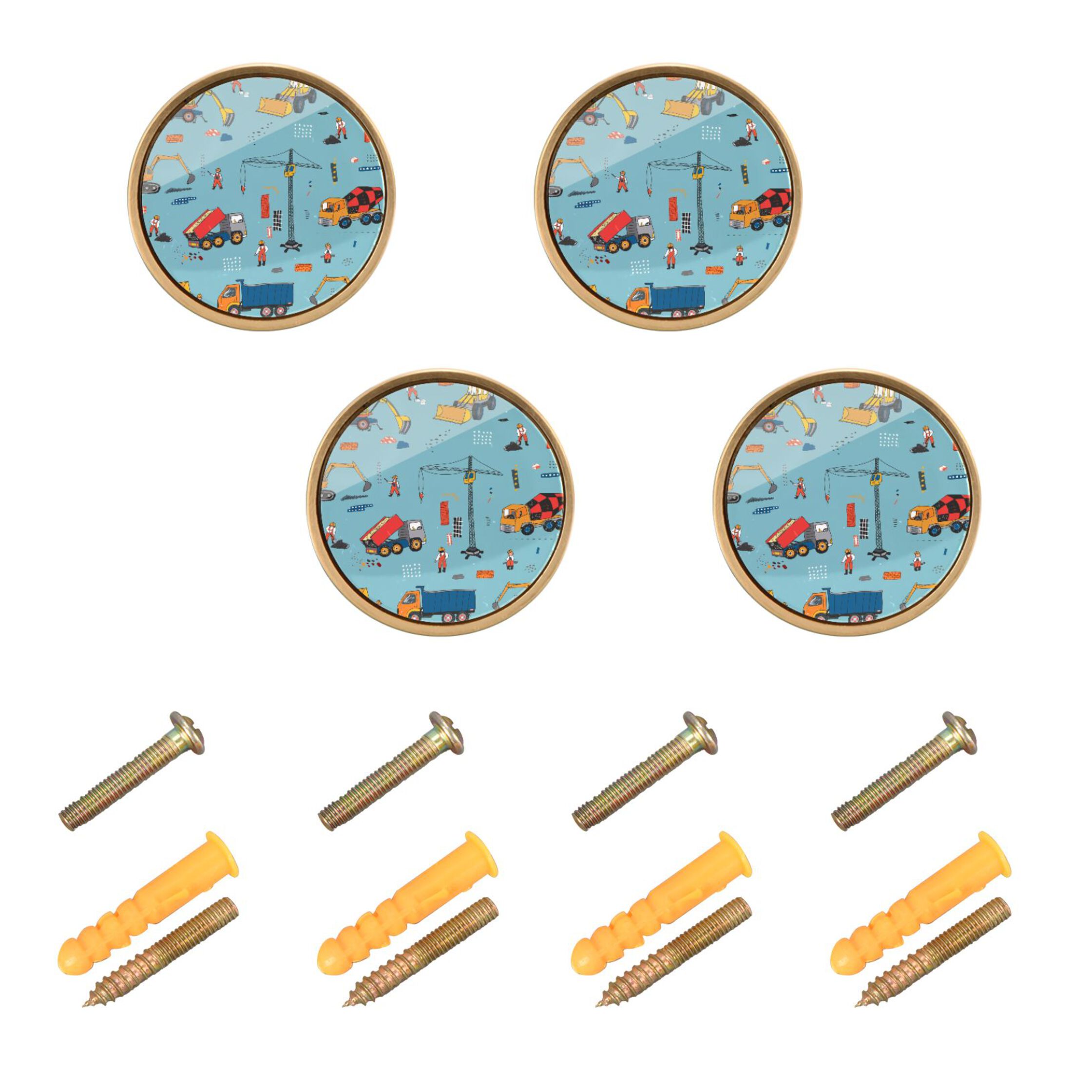 Construction Truck Cabinet Knobs Kitchen Drawers Knobs Door Round Pulls ...