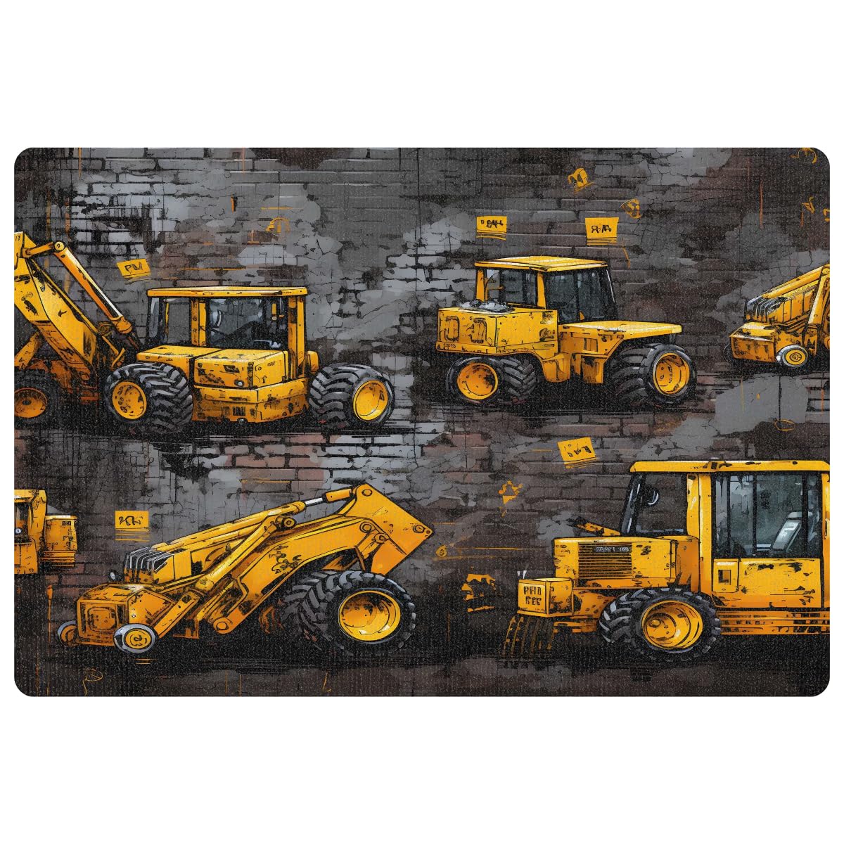 Construction Truck Excavator Vehicle Tractor Door Mat Indoor Outside ...