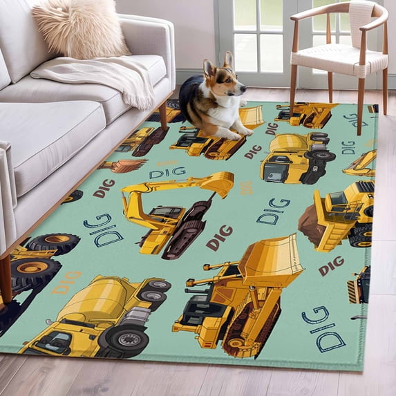 Construction Truck Kitchen Runner Rug 2.7x5 Washable Runners for ...