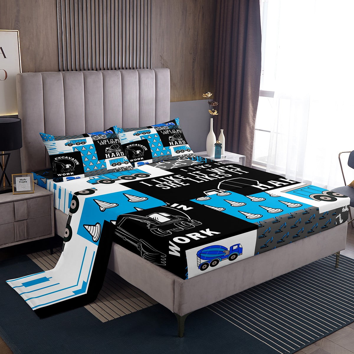 Construction Truck Sheet Set Construction Vehicles Sheets For Kids ...