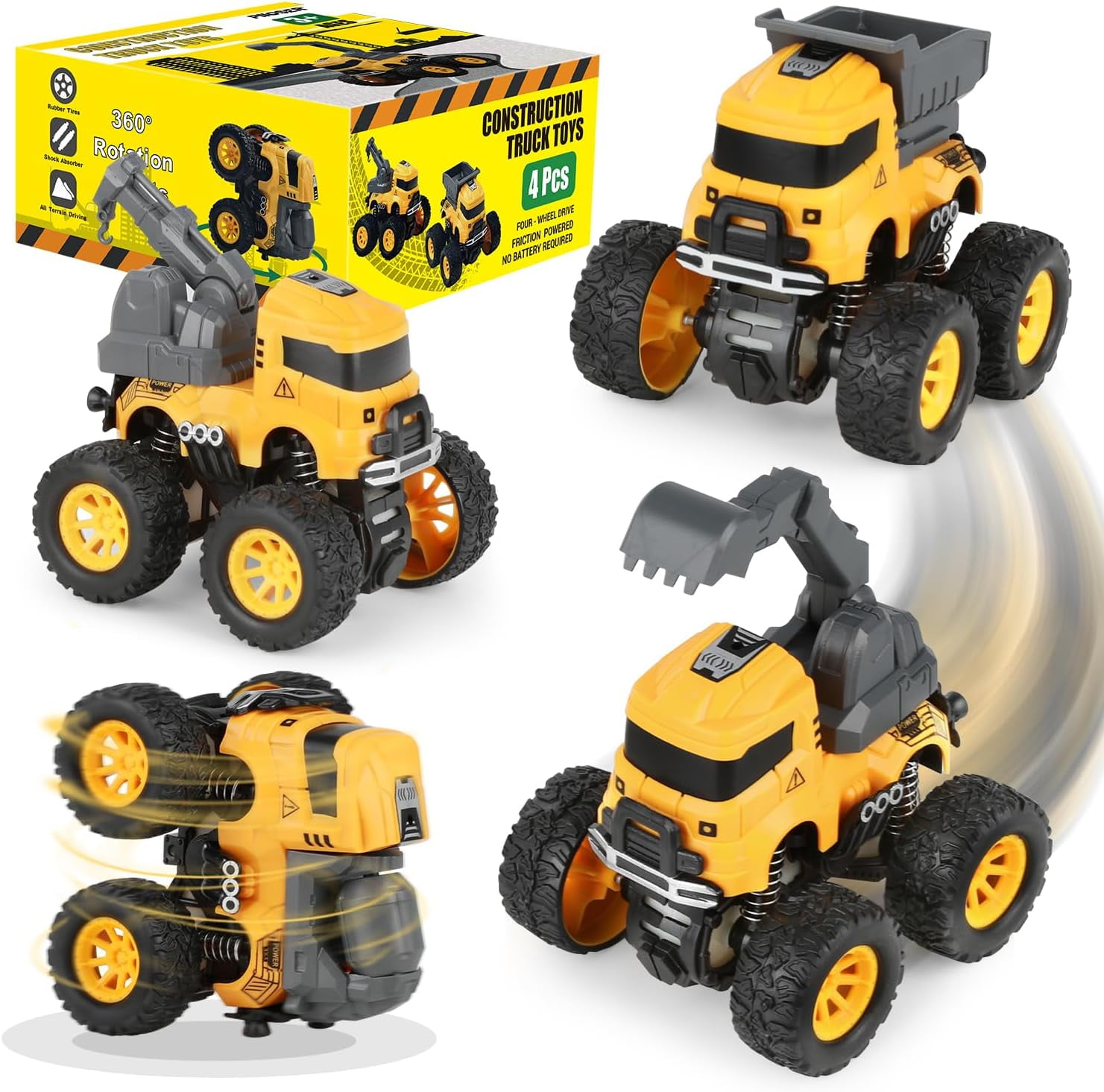 Construction Truck Toy Push and Go Car Toys for Boys and Girls ...