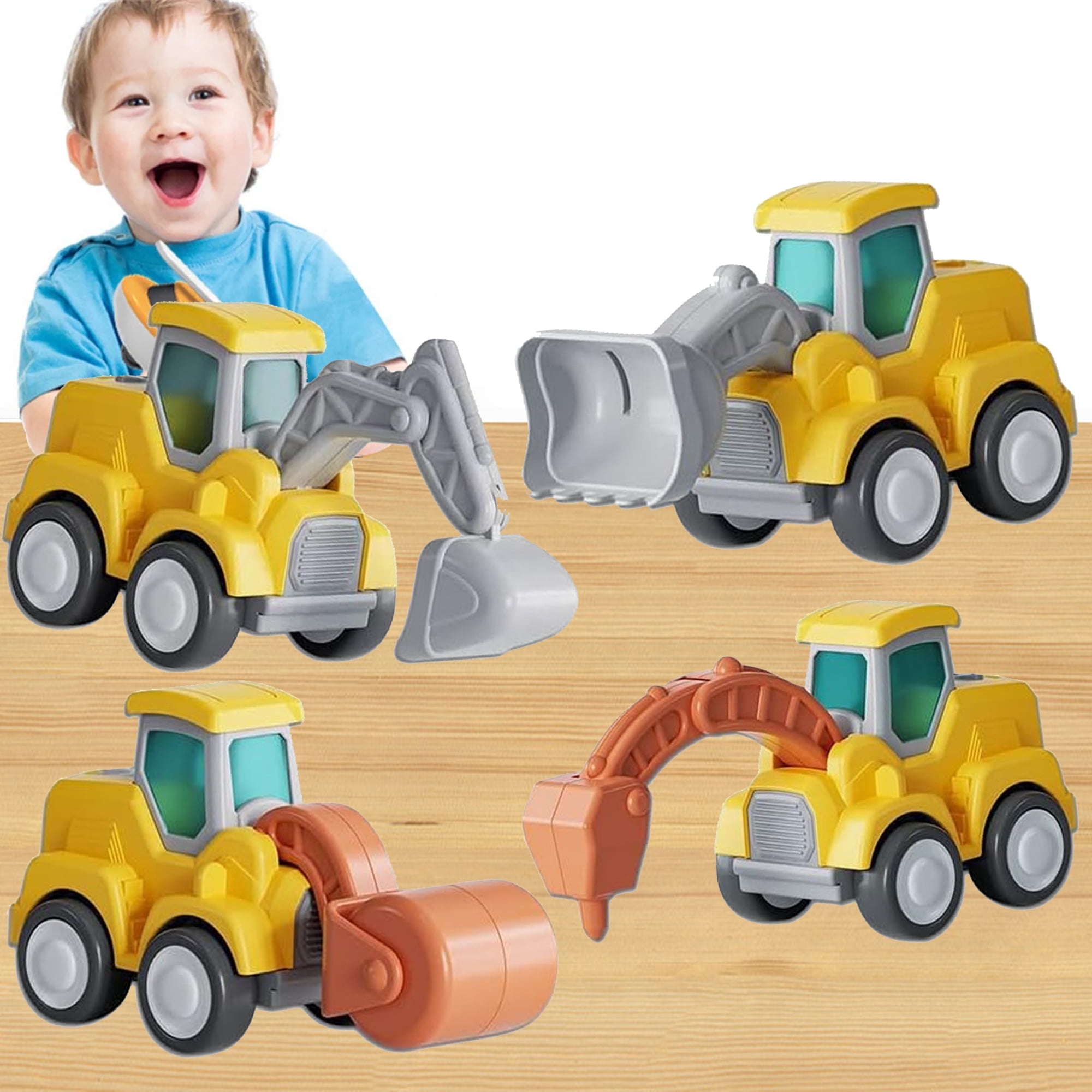Construction Truck Toys,Construction Vehicles Kids Play Trucks,4pcs Toy ...