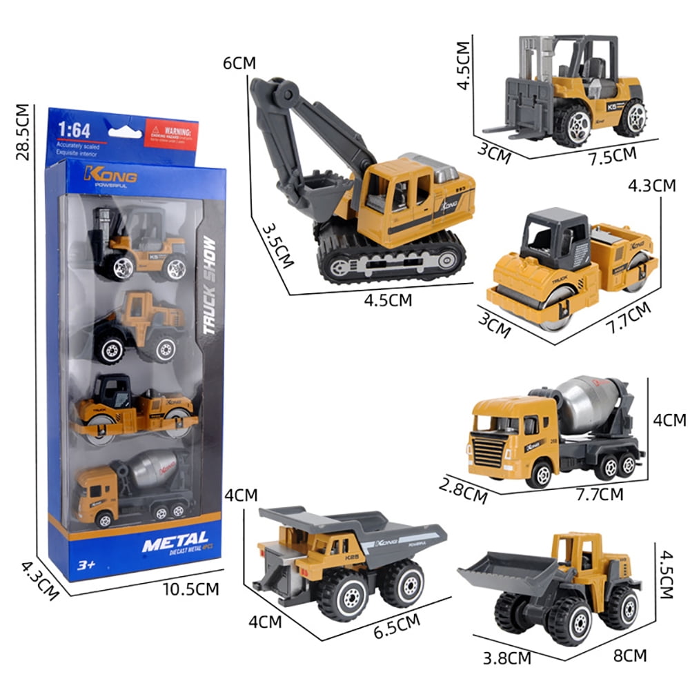 Construction Truck Toys Set, Realistic Vehicles Model For Indoor ...
