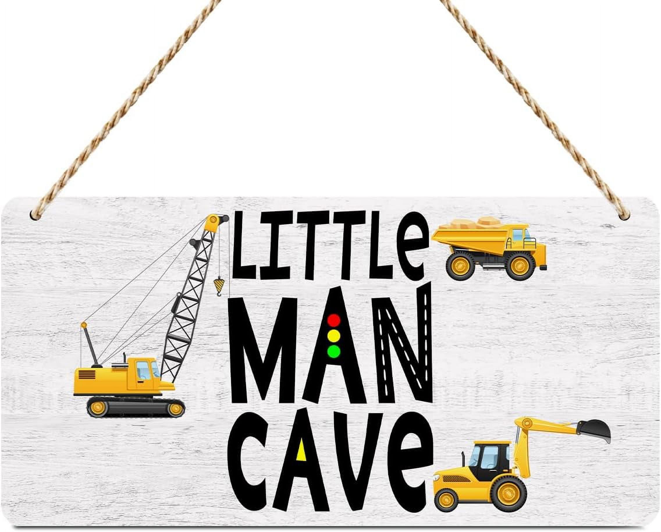 Construction Truck Tractor Transportation Vehicle Little Man Cave Sign ...