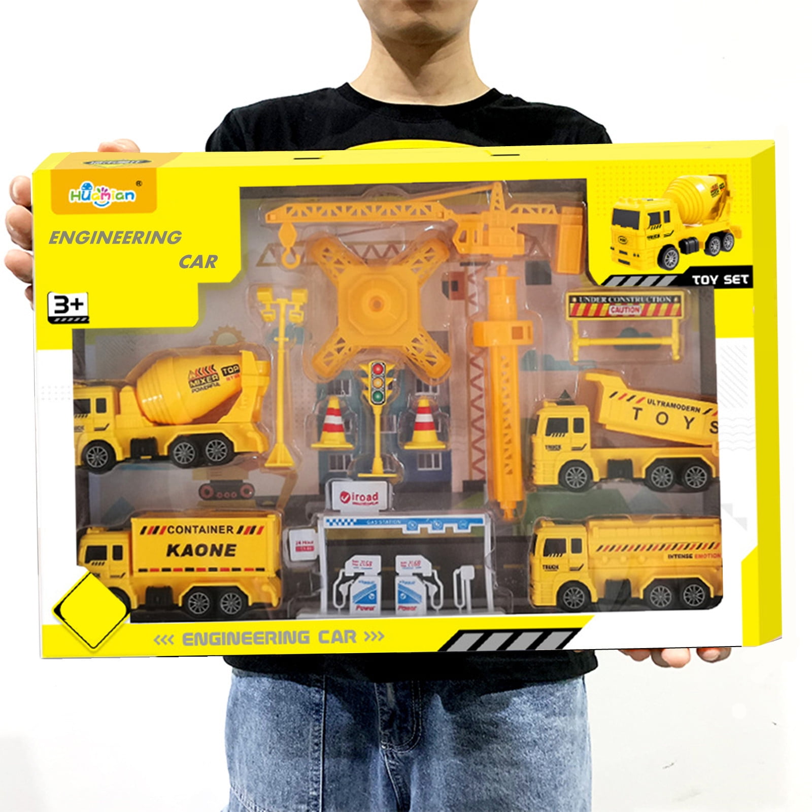 Construction Truck Vehicle Toy Set Kids Construction Vehicles Playset ...