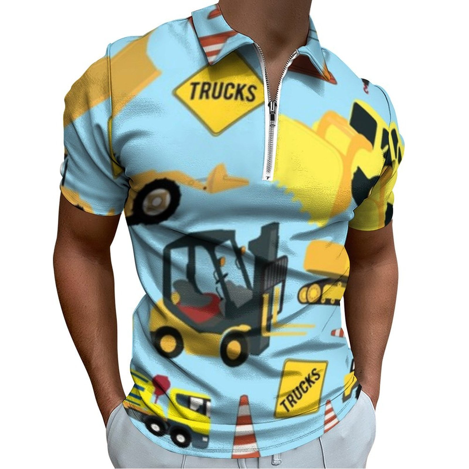 Construction Trucks Vehicles Pattern - Excavator Dump Truck Backhoe And ...
