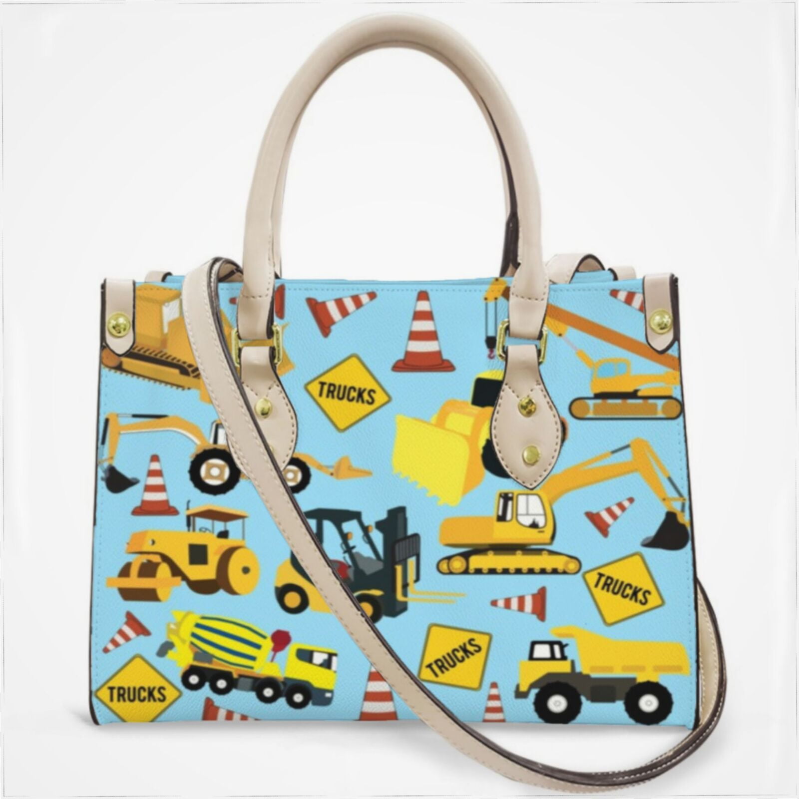 Construction Trucks Vehicles Pattern - Excavator Dump Truck Backhoe And ...