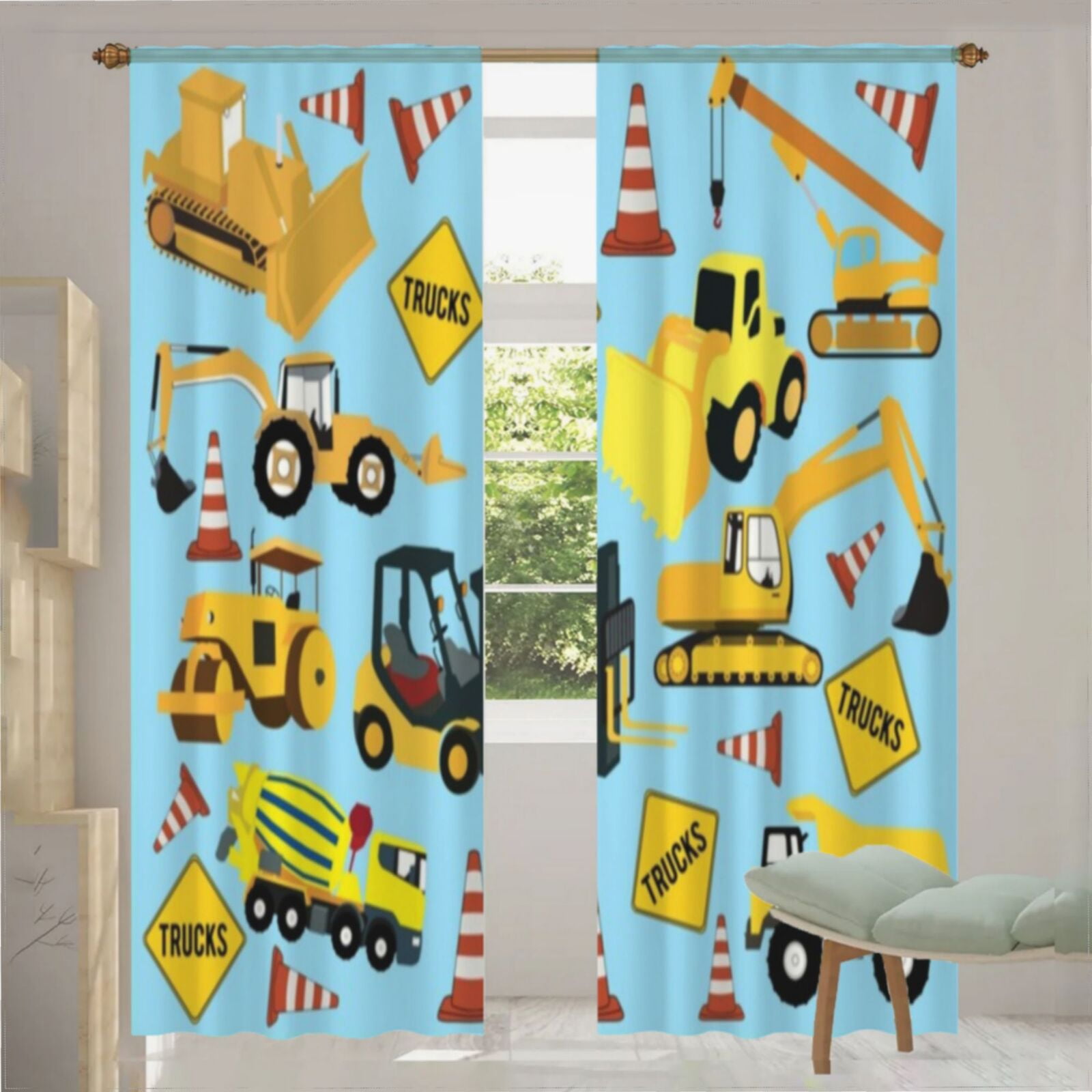 Construction Trucks Vehicles Pattern - Excavator Dump Truck Backhoe And ...