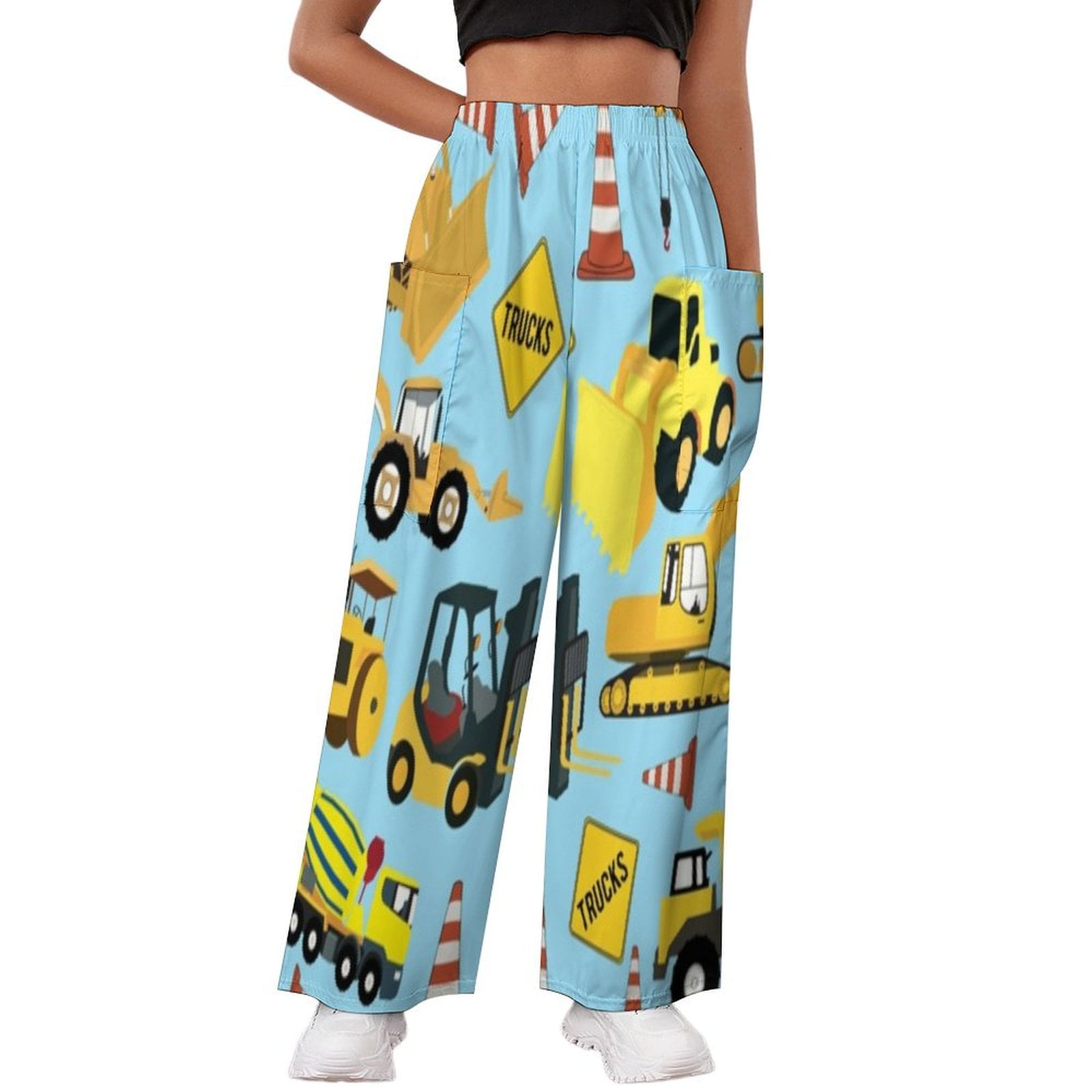 Construction Trucks Vehicles Pattern - Excavator Dump Truck Backhoe And ...