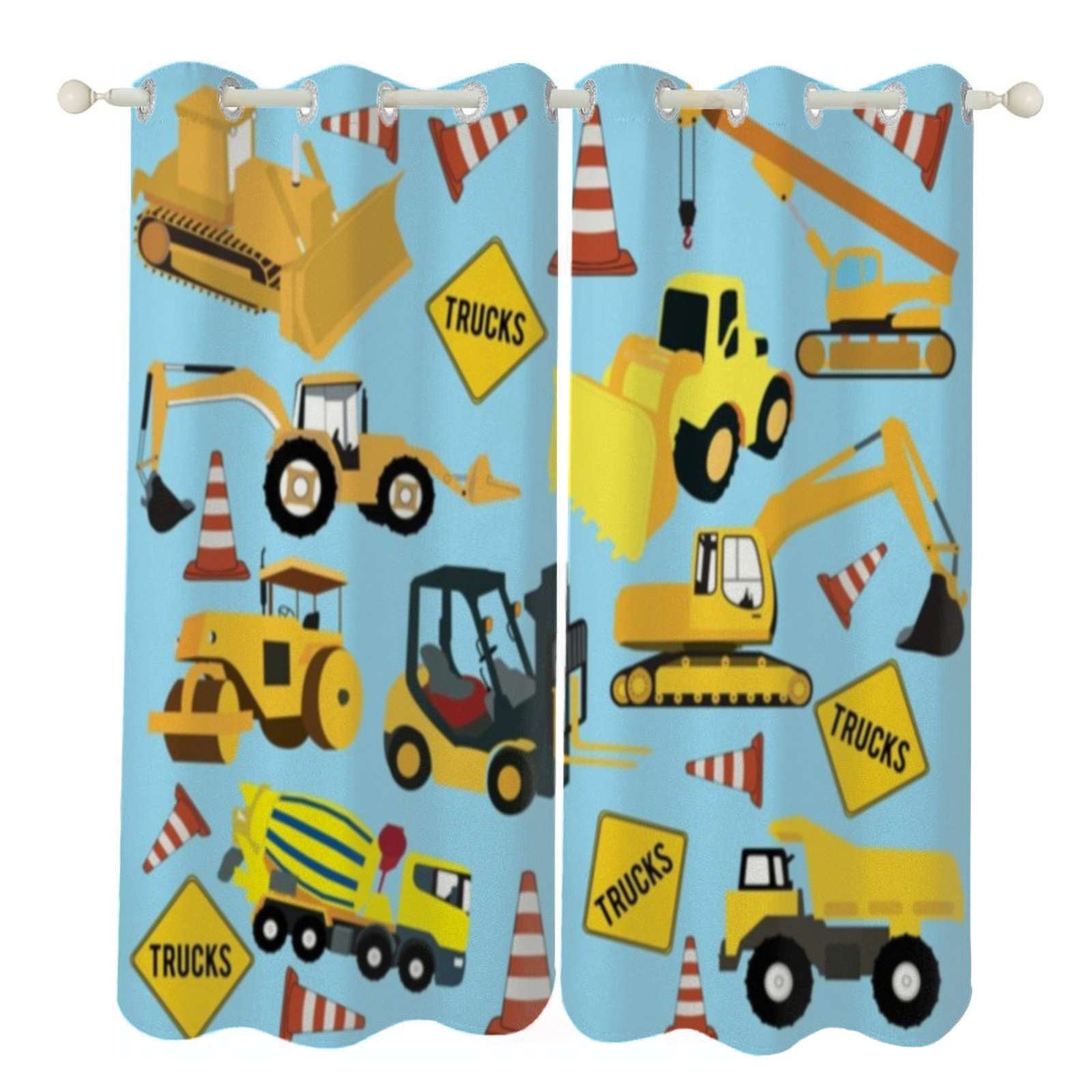Construction Trucks Vehicles Pattern - Excavator Dump Truck Backhoe and ...