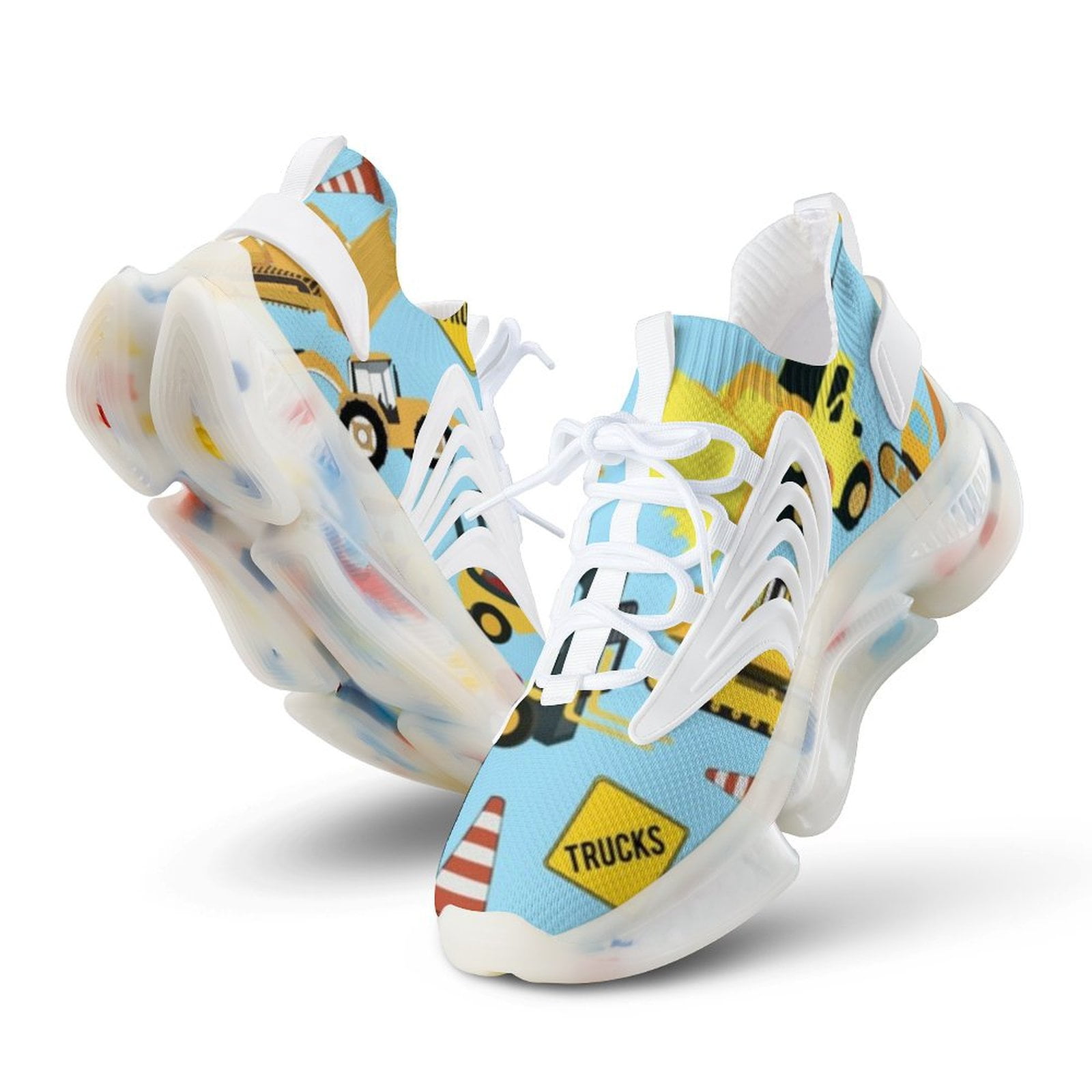 Construction Trucks Vehicles Pattern - Excavator Dump Truck Backhoe And ...