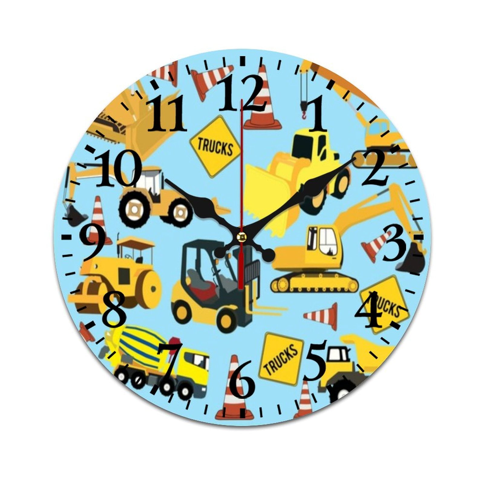 Construction Trucks Vehicles Pattern - Excavator Dump Truck Backhoe And ...