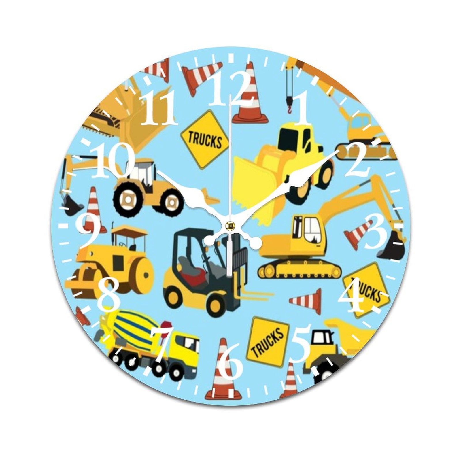 Construction Trucks Vehicles Pattern - Excavator Dump Truck Backhoe And ...