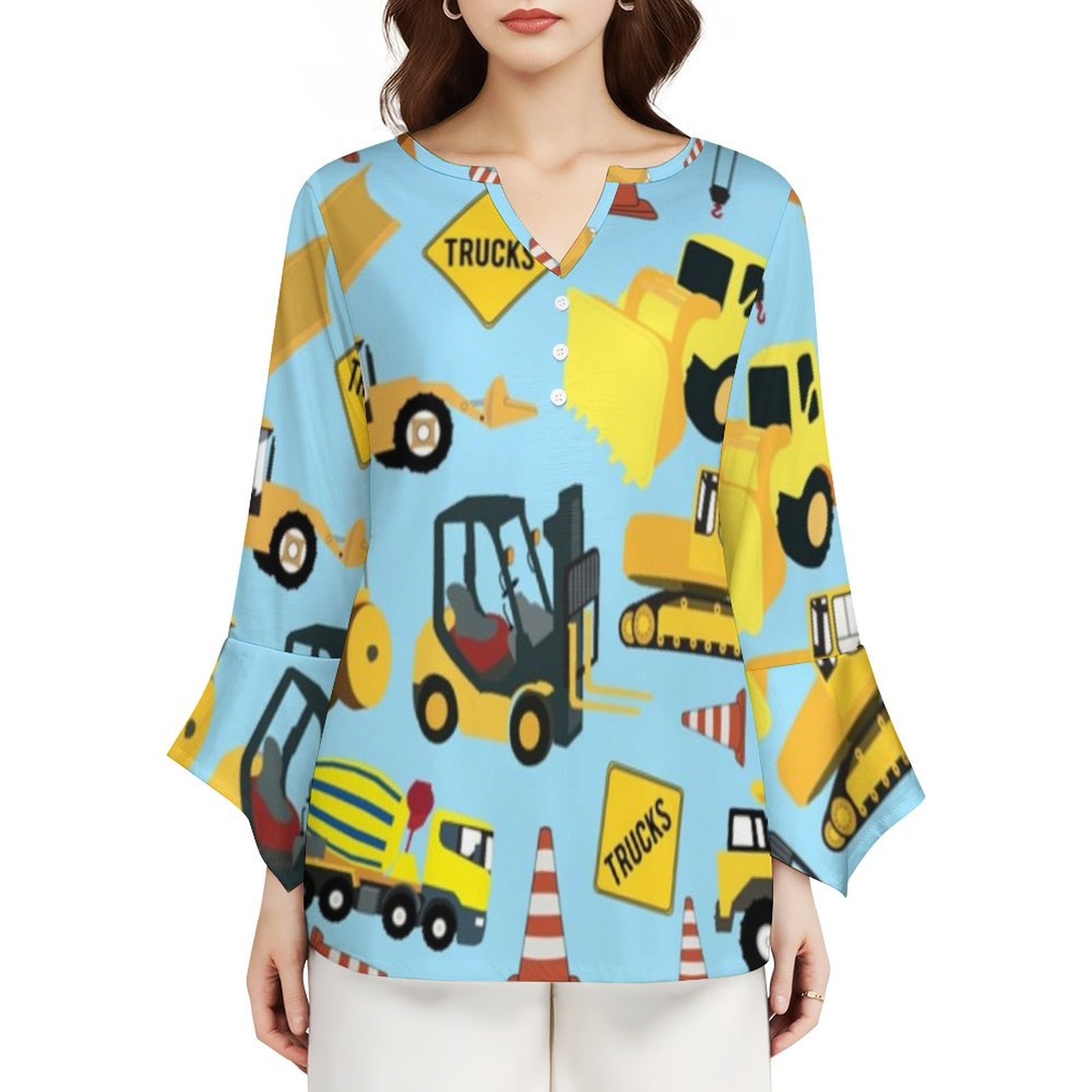 Construction Trucks Vehicles Pattern - Excavator Dump Truck Backhoe And ...