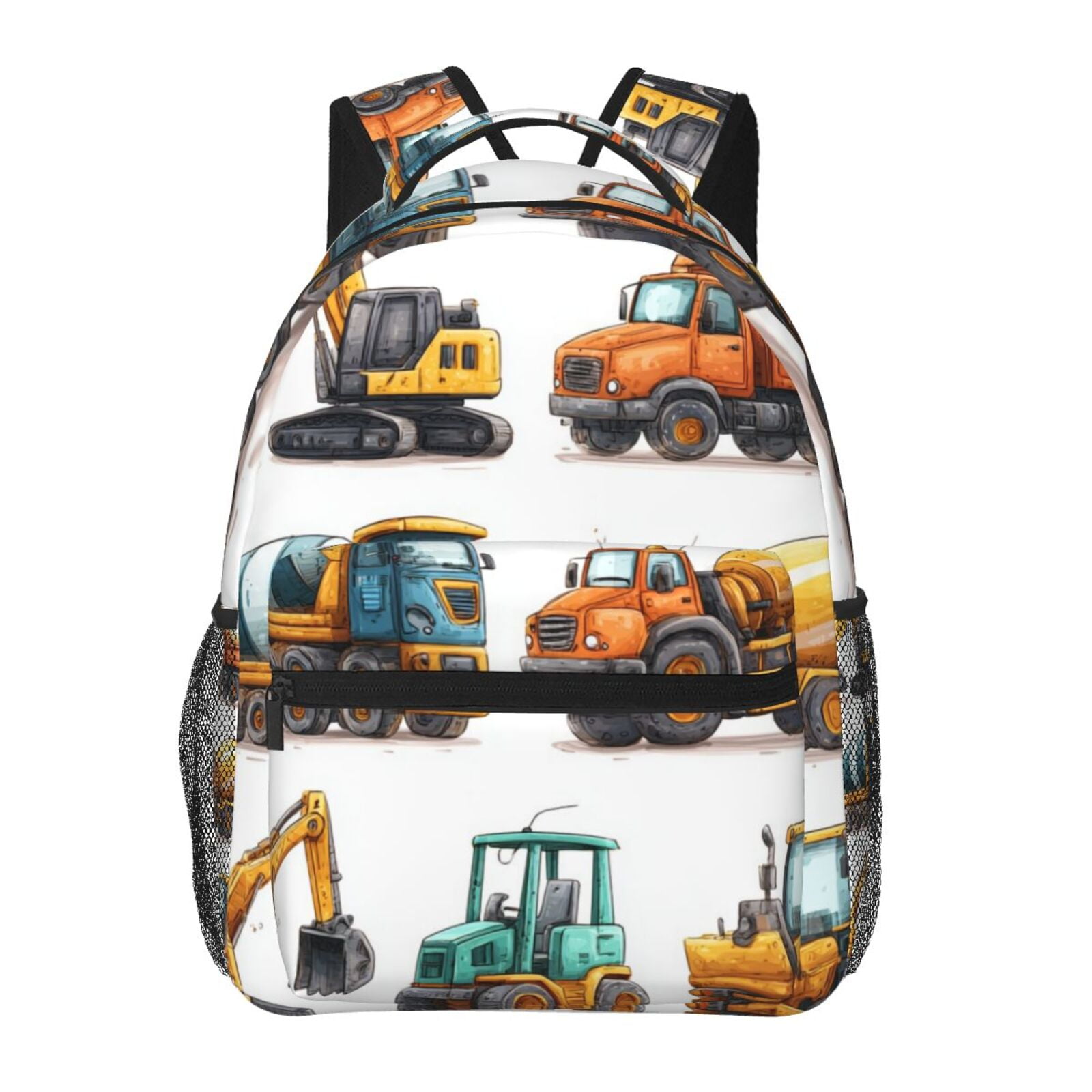 Construction Vehicle Lightweight Backpack, Polyester Canvas with Laptop ...