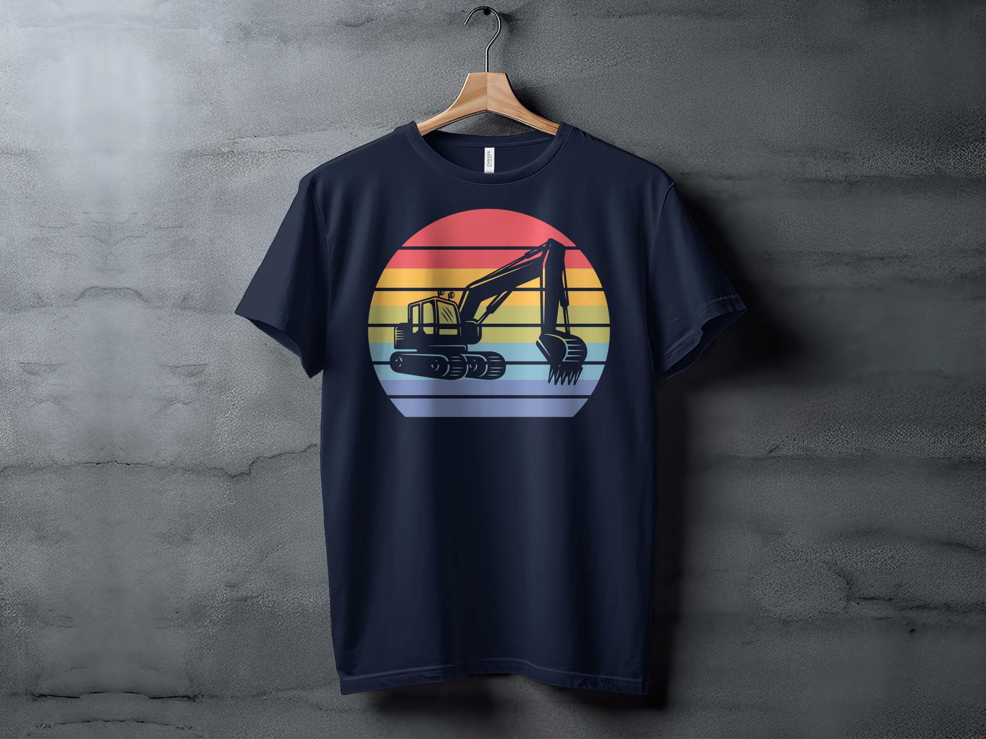 Construction Vehicle Tshirt, Retro Excavator Tshirt, Funny Engineer ...