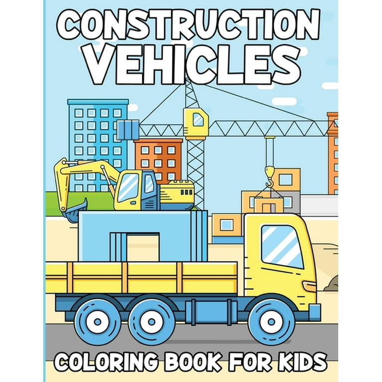 construction trucks coloring book