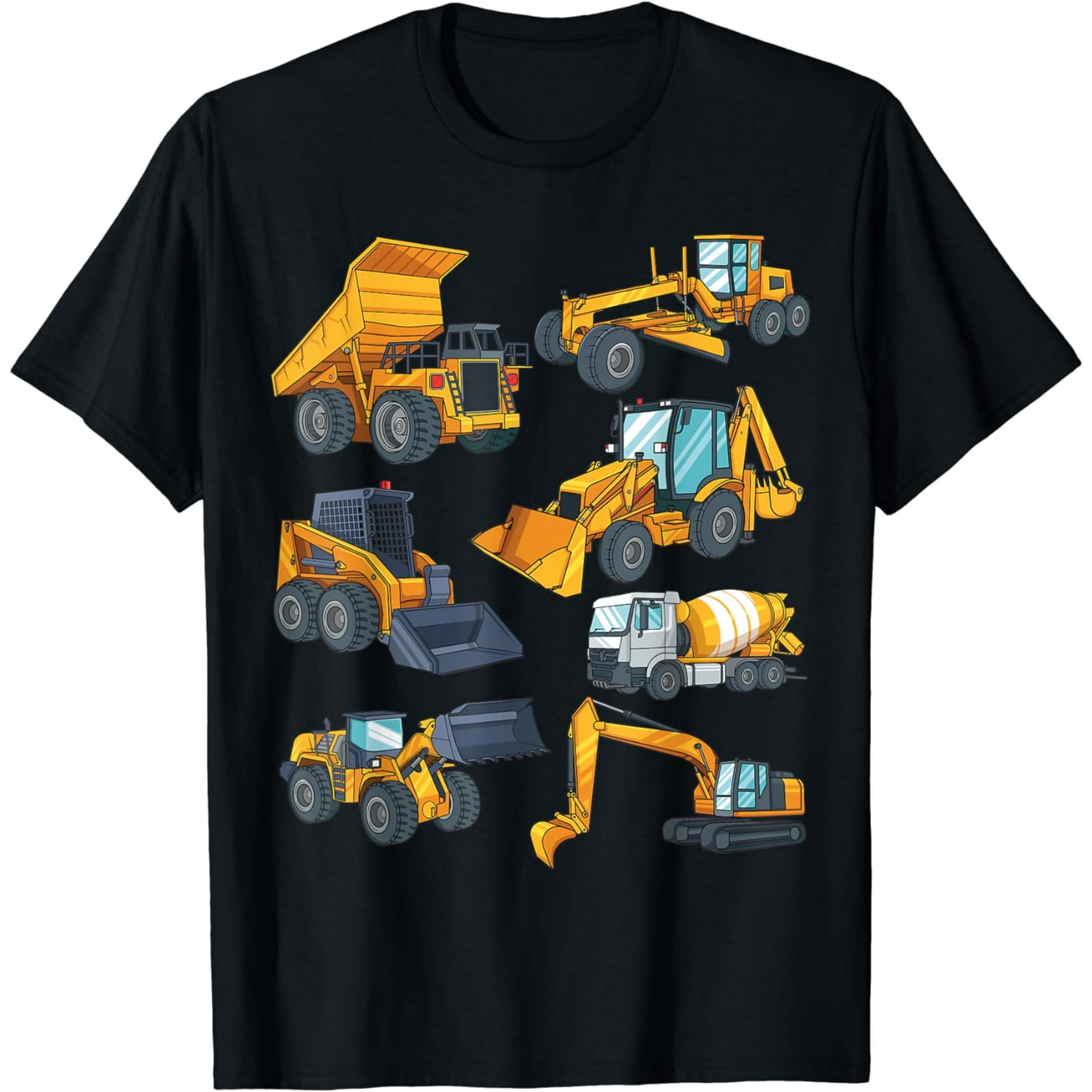 Construction Vehicles for Boys Dump Truck Bull Dozer T-Shirt - Walmart.com