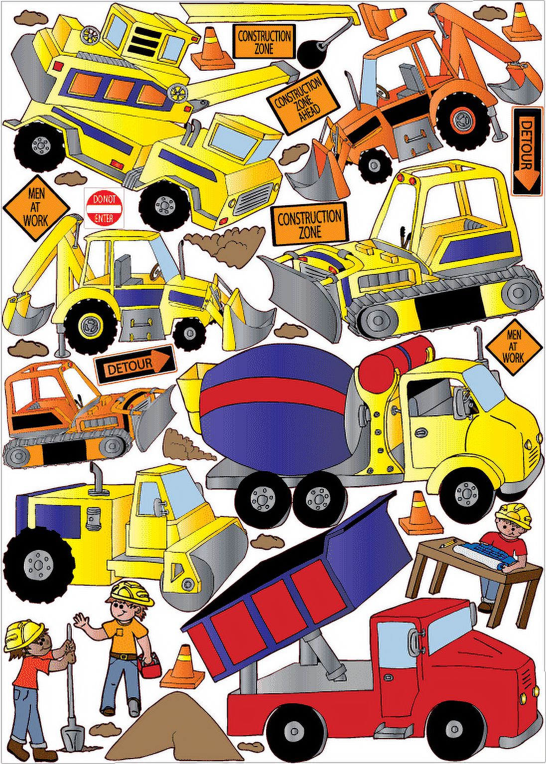 Construction Wall Decals / Truck Wall Stickers / Construction Theme ...