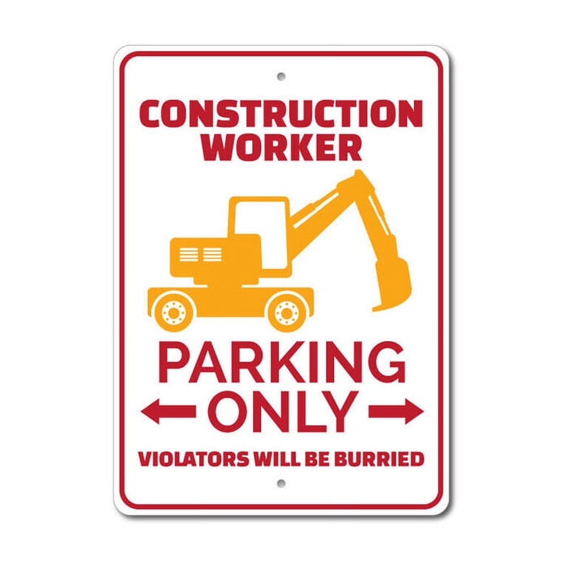 Construction Worker Sign Worker Parking Sign Construction Metal Decor ...
