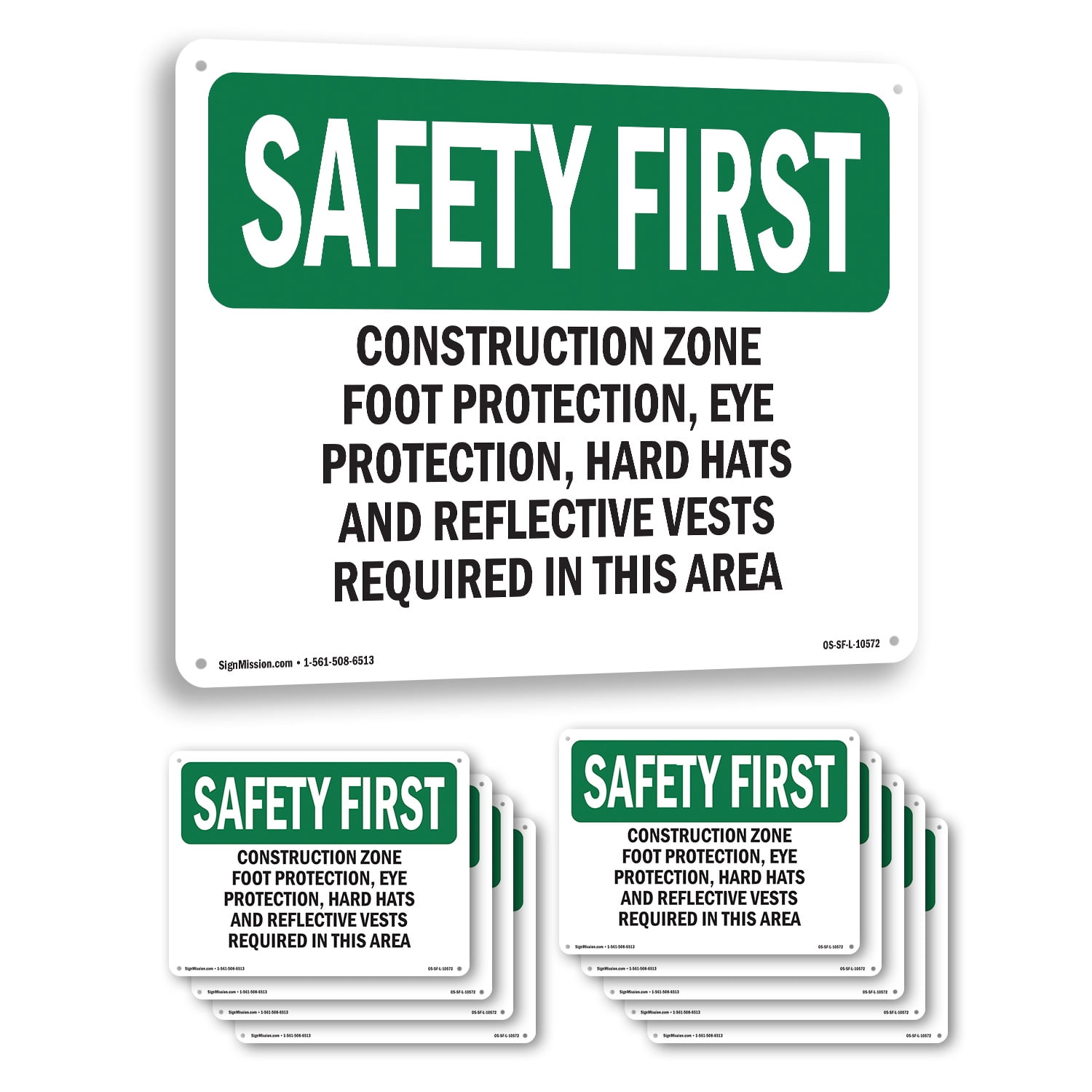 Construction Zone Foot Protection Eye Protection OSHA SAFETY FIRST ...