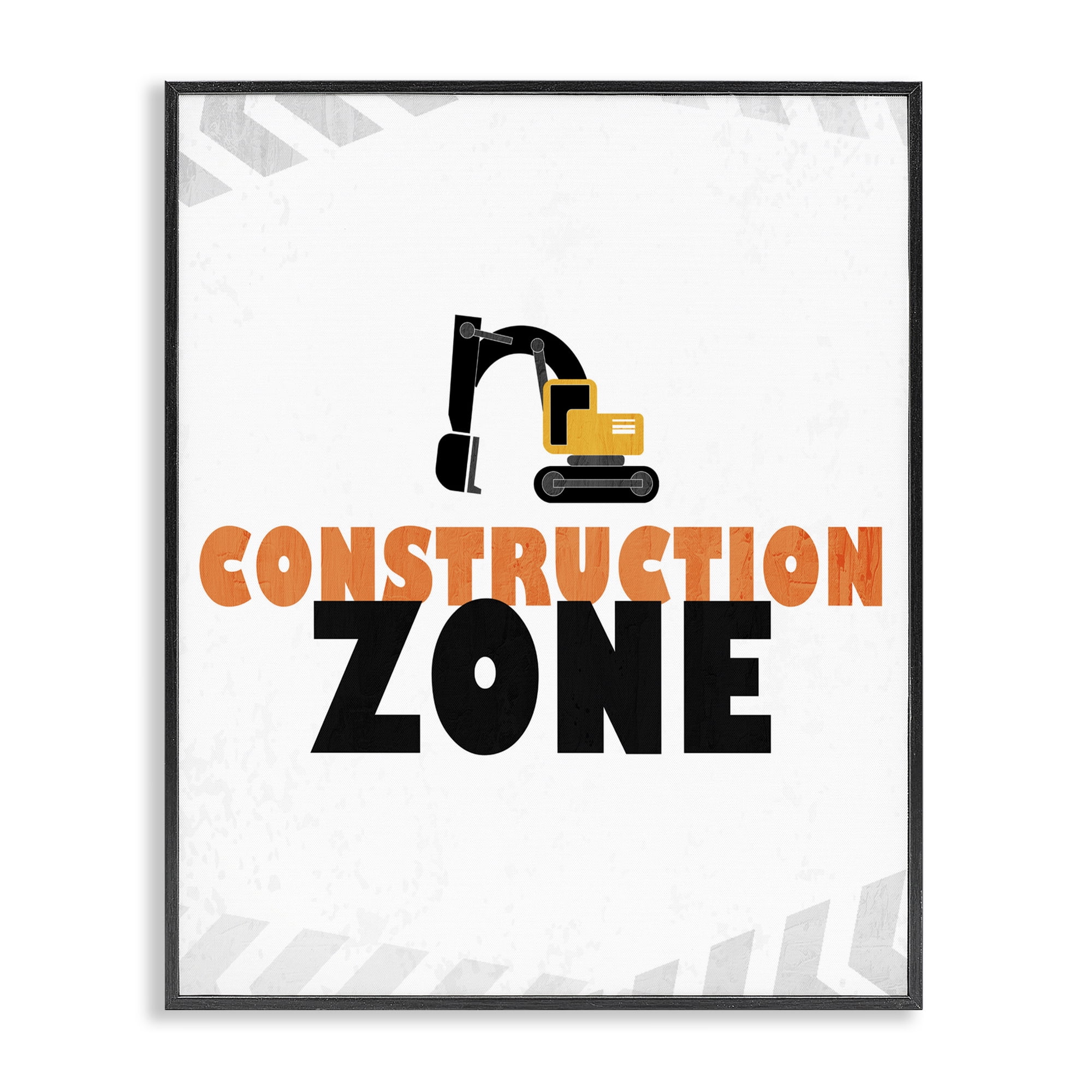 Construction Zone Minimal Black Framed Giclee Art, design by Kim Allen ...