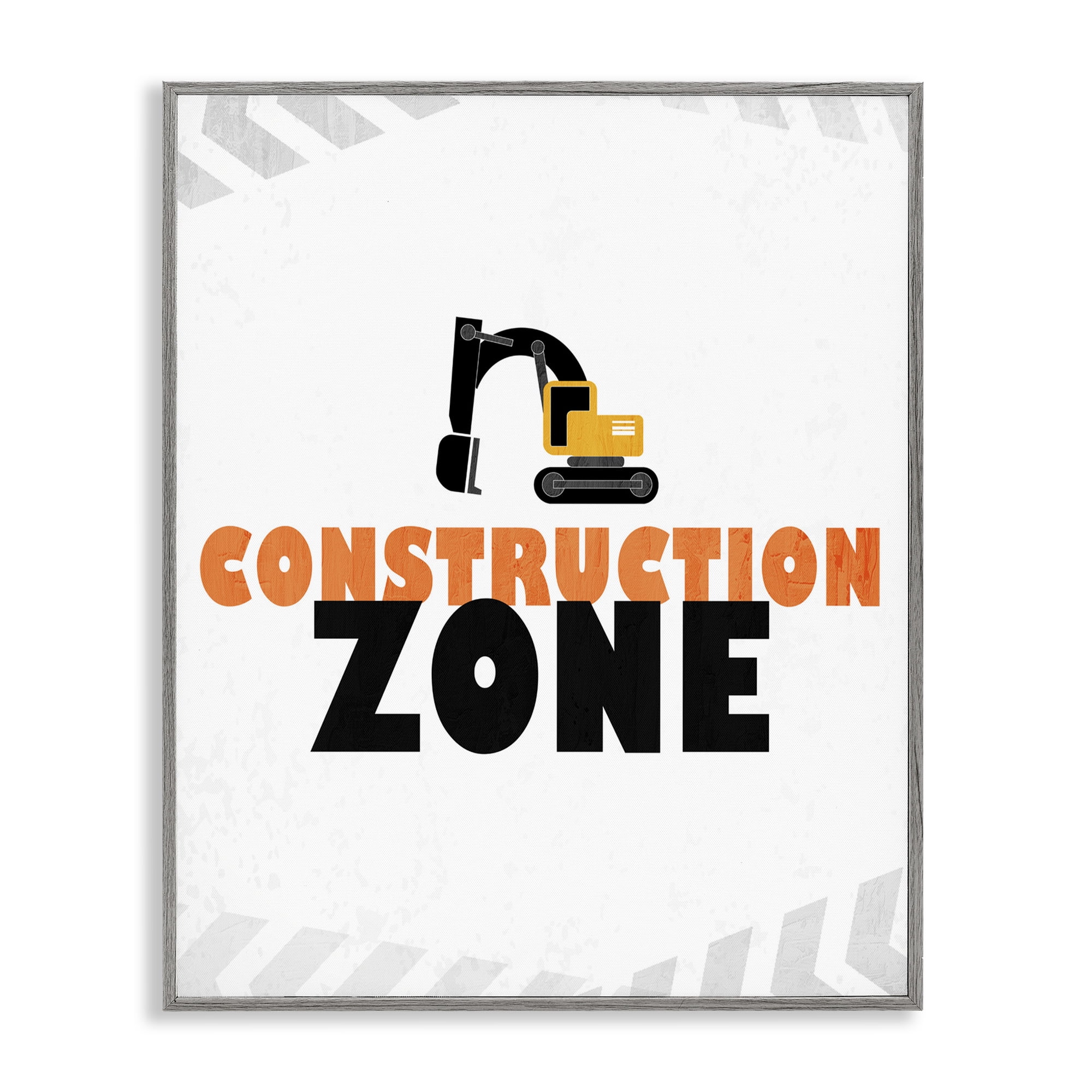 Construction Zone Minimal Gray Framed Giclee Art, design by Kim Allen ...