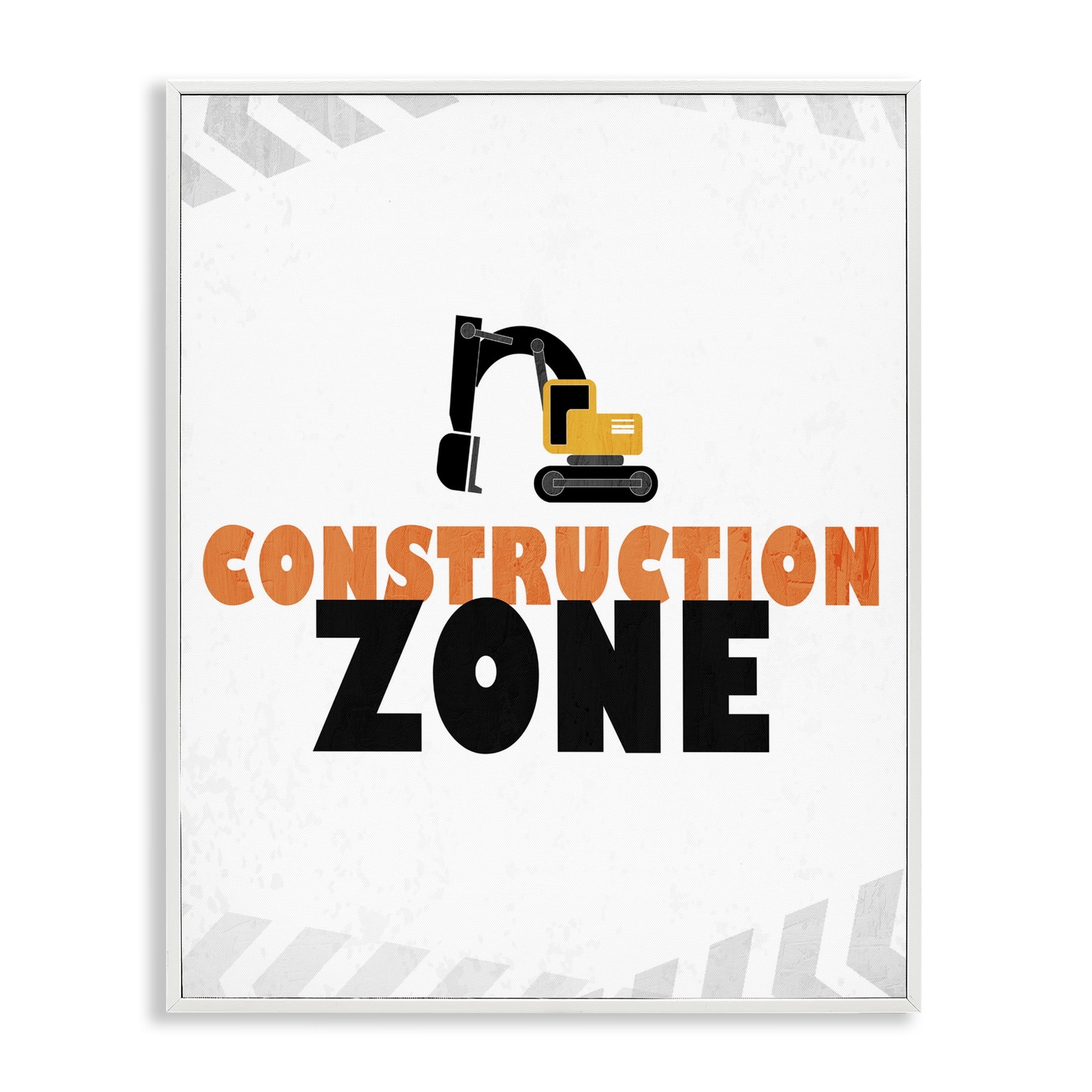 Construction Zone Minimal White Framed Giclee Art, design by Kim Allen ...