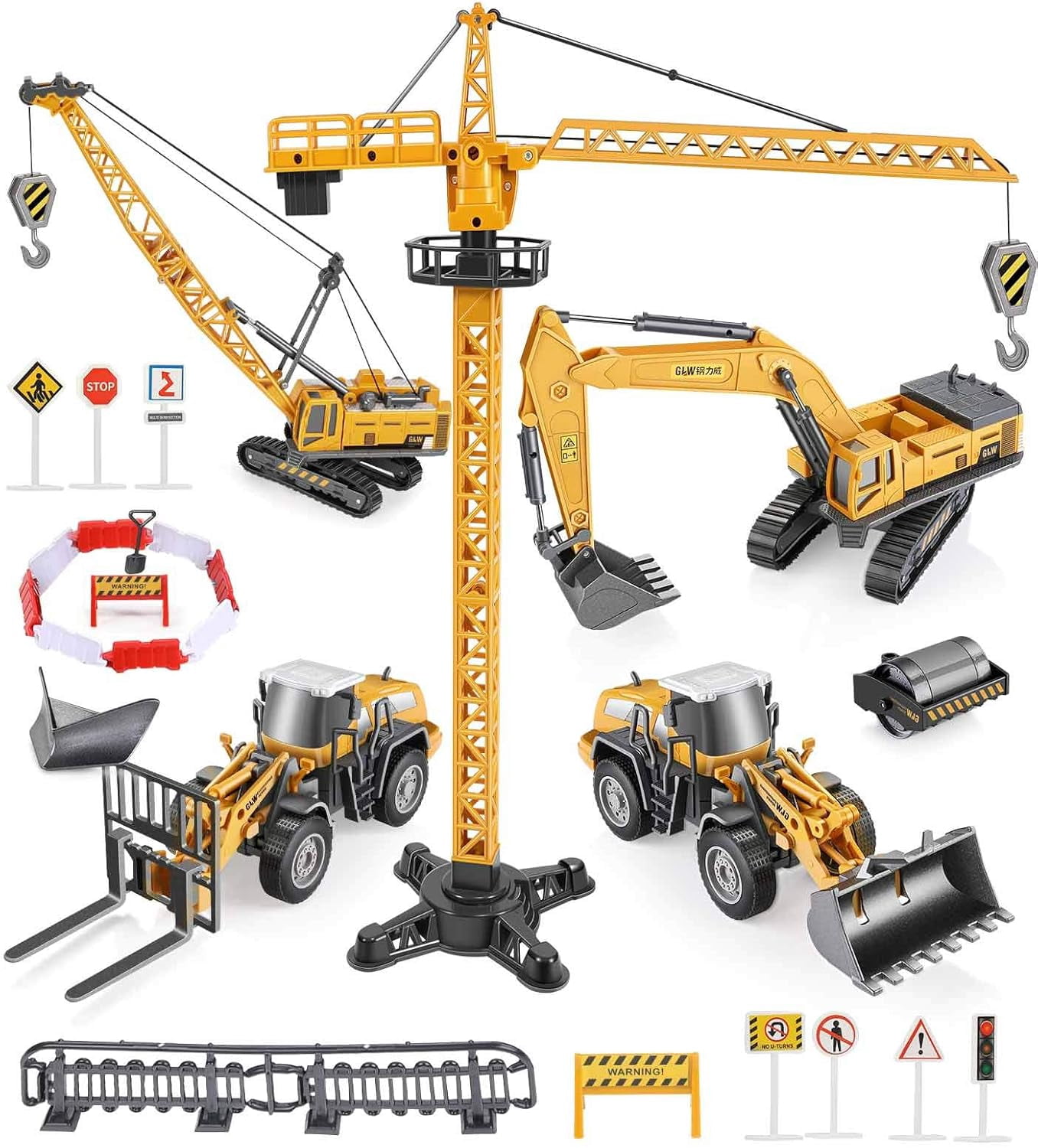 Construction truck toys with metal shovel sand toys, large construction ...