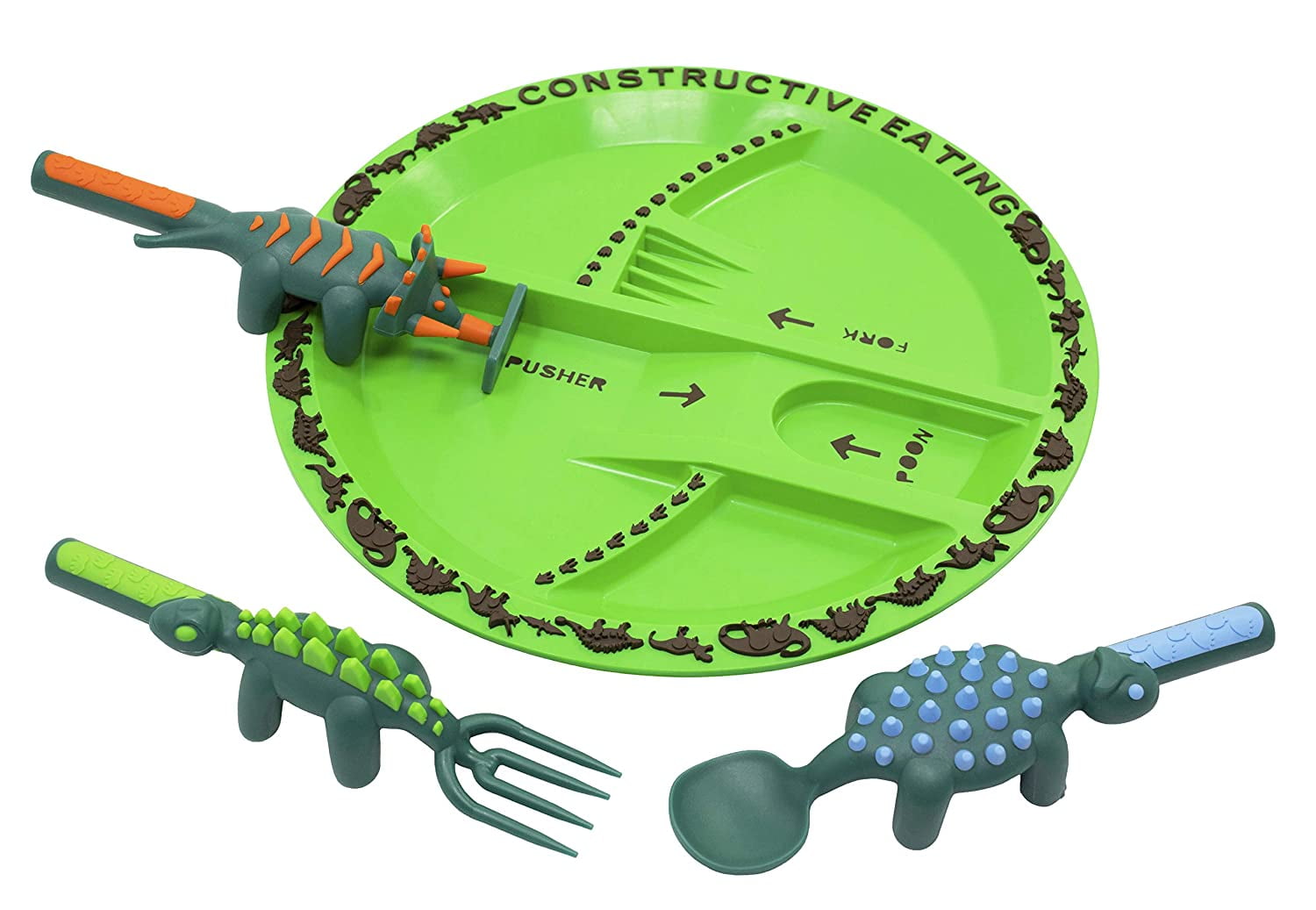 Constructive Eating Dinosaur Combo: Plate & Utensils Set for Kids - USA ...