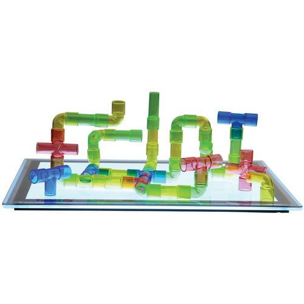Constructive Playthings - JTM-60 80 pc. Translucent Pipe Builders Only for 3D Structures and ...