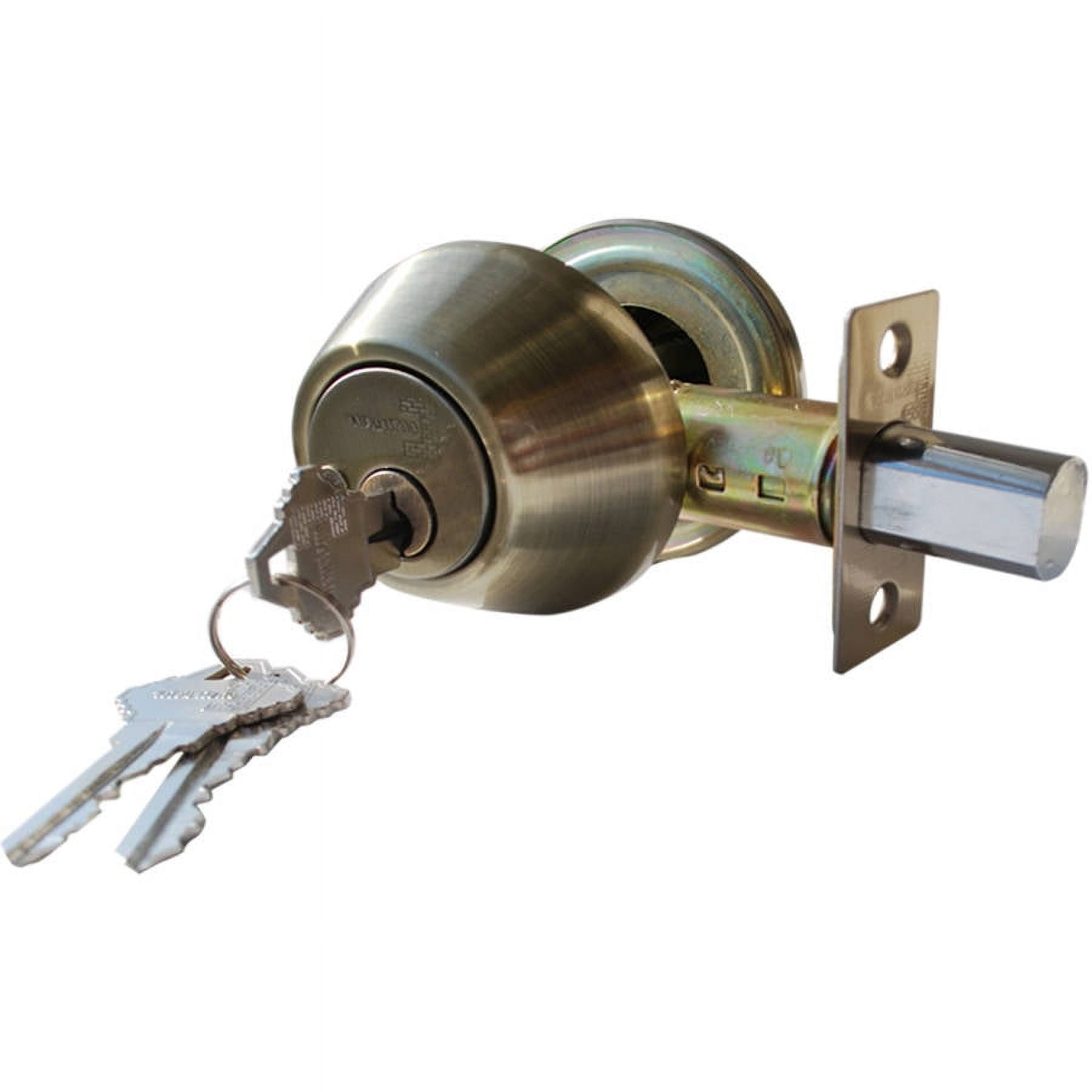 Constructor Entry Deadbolt Door Lock Set, Single Cylinder, Antique ...