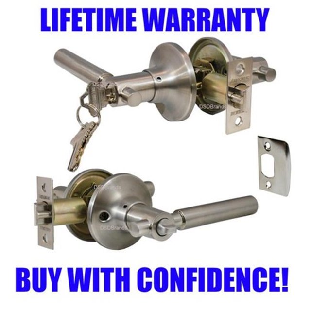 Constructor Rondo Entry Door Lever Handle Lock Set Satin Nickel Finish ...