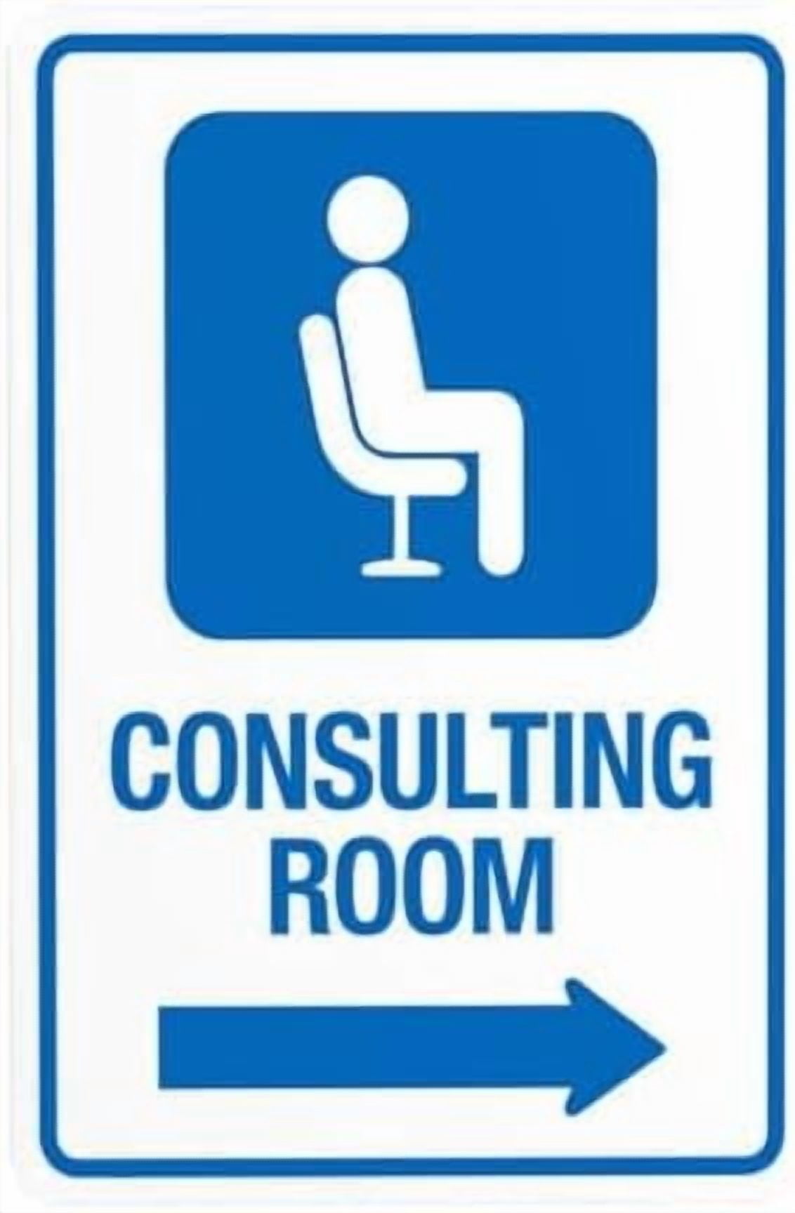 Consulting Room With Right Arrow Warning Sign, Room Security Metal ...