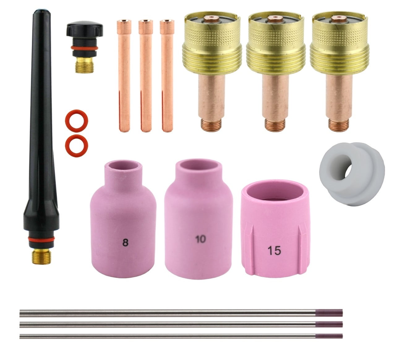 Consumables Kit for 17-18-26 Series TIG Torches with Large Diameter Gas ...