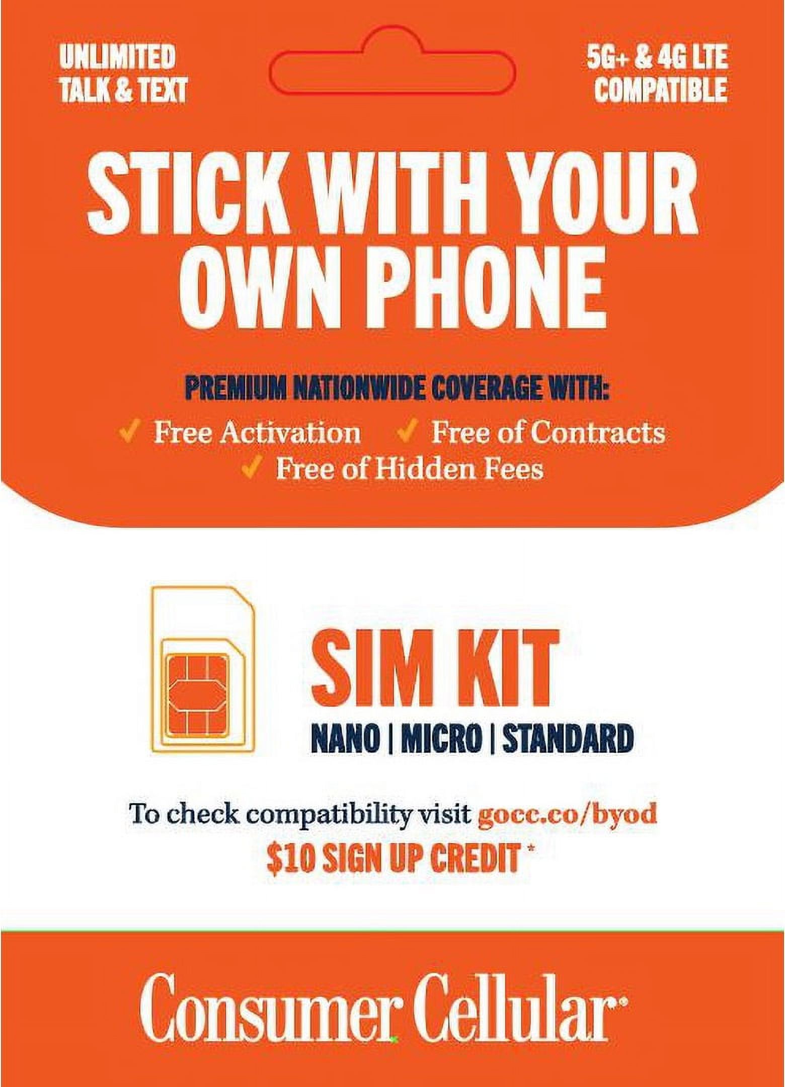 Consumer Cellular, All In One SIM Card, AT&T - Walmart.com