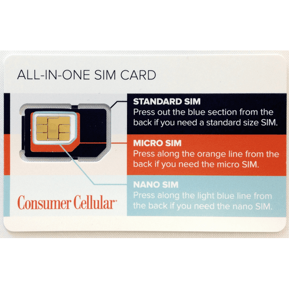 Consumer Cellular All in One Sim Card - Walmart.com