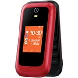 Consumer Cellular Iris Flip Phone, 8GB, Red with Camera - Walmart.com