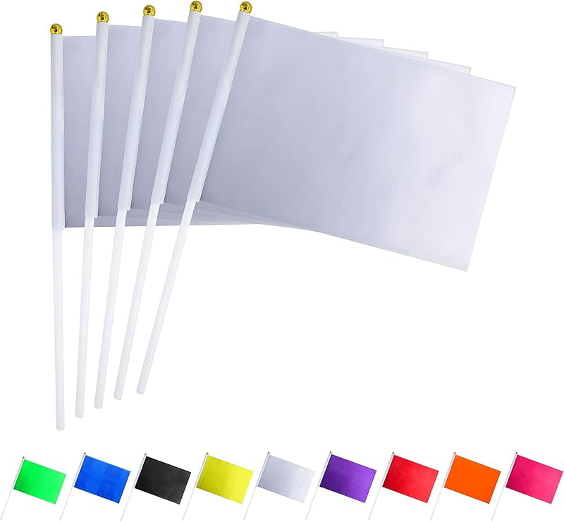 Consummate 25 Pack Solid Red Flag Small Mini Plain Red DIY Flags On ...