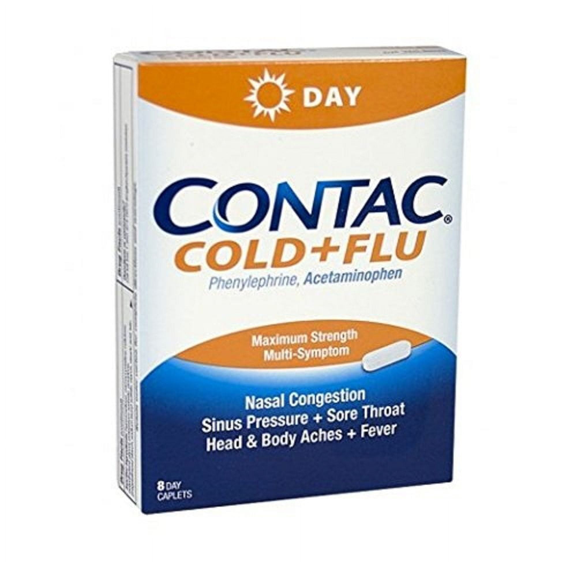 Contac Cold + Flu Caplets Day 8 Caplets HSA/FSA Eligible - Walmart.com