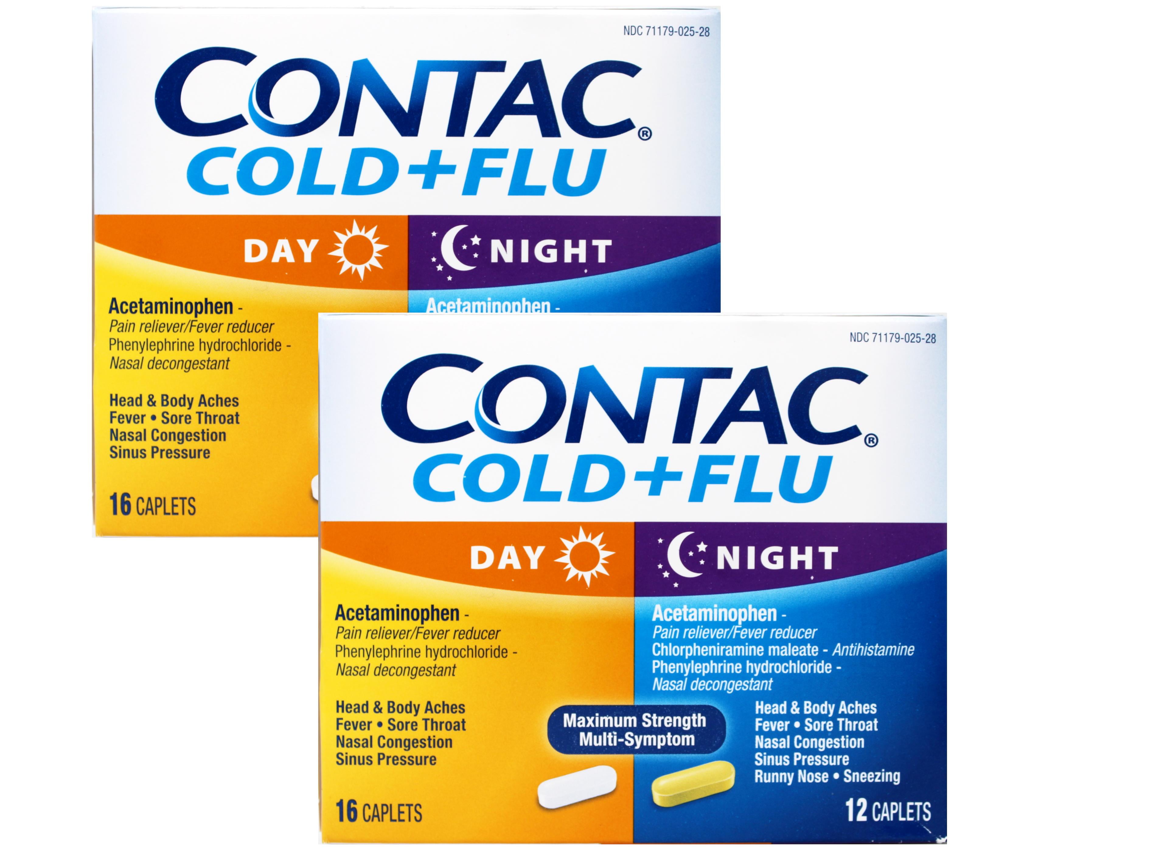 Contac Cold + Flu Non-Drowsy Phenylephrine Decongestant Tablets, Dual ...